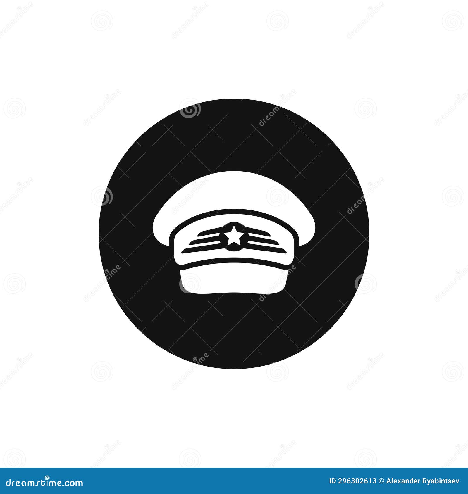 Pilot hat vector icon stock vector. Illustration of officer - 296302613