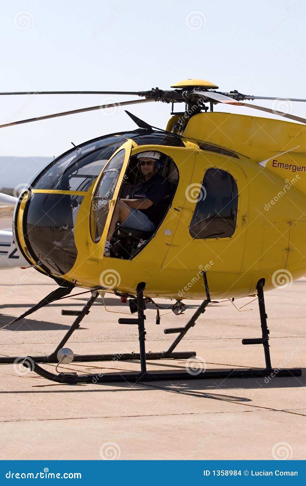 Pilot in helicopter stock photo. Image of profile, view - 1358984