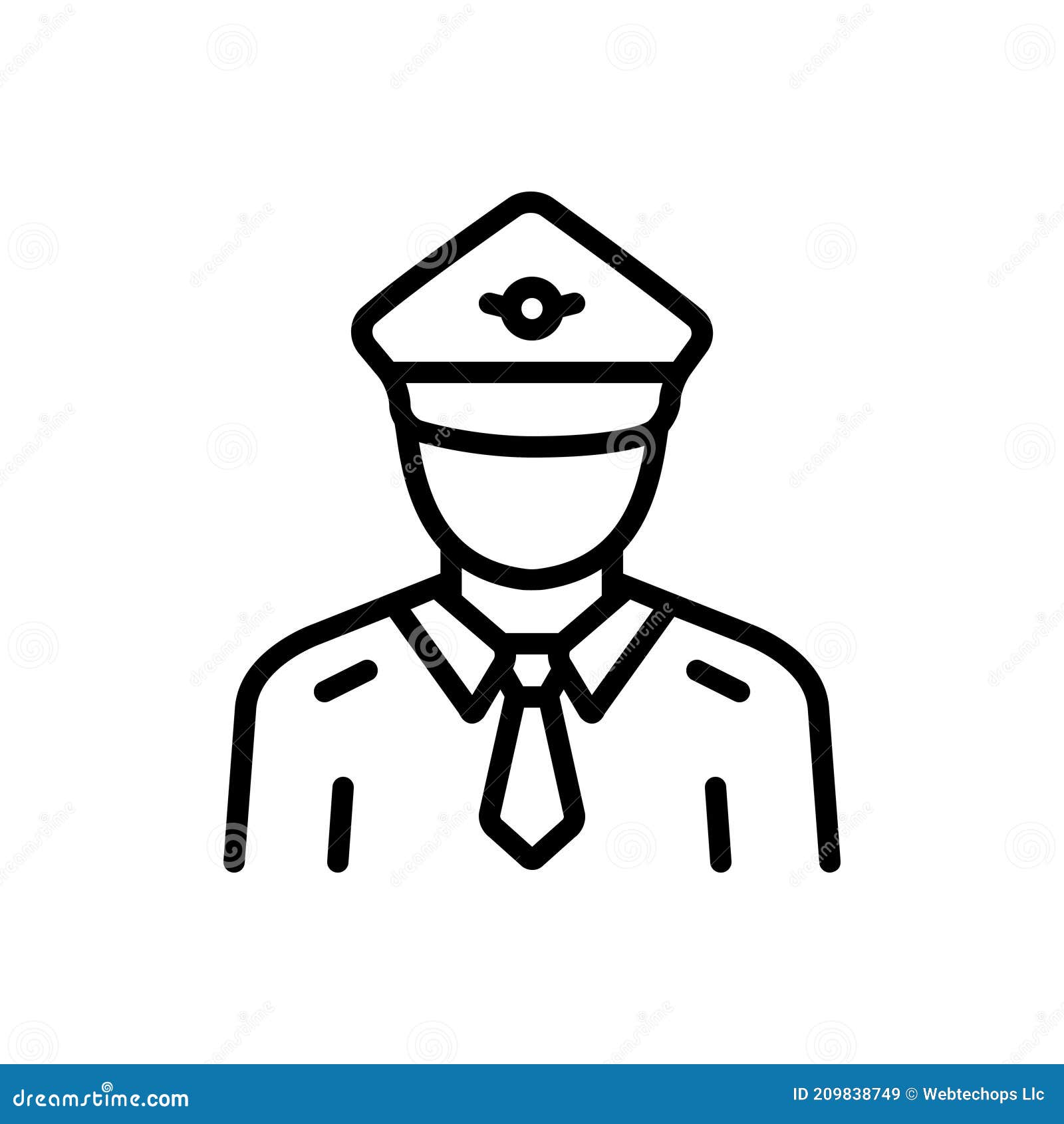 Black Line Icon for Pilot, Control and Driver Stock Illustration ...