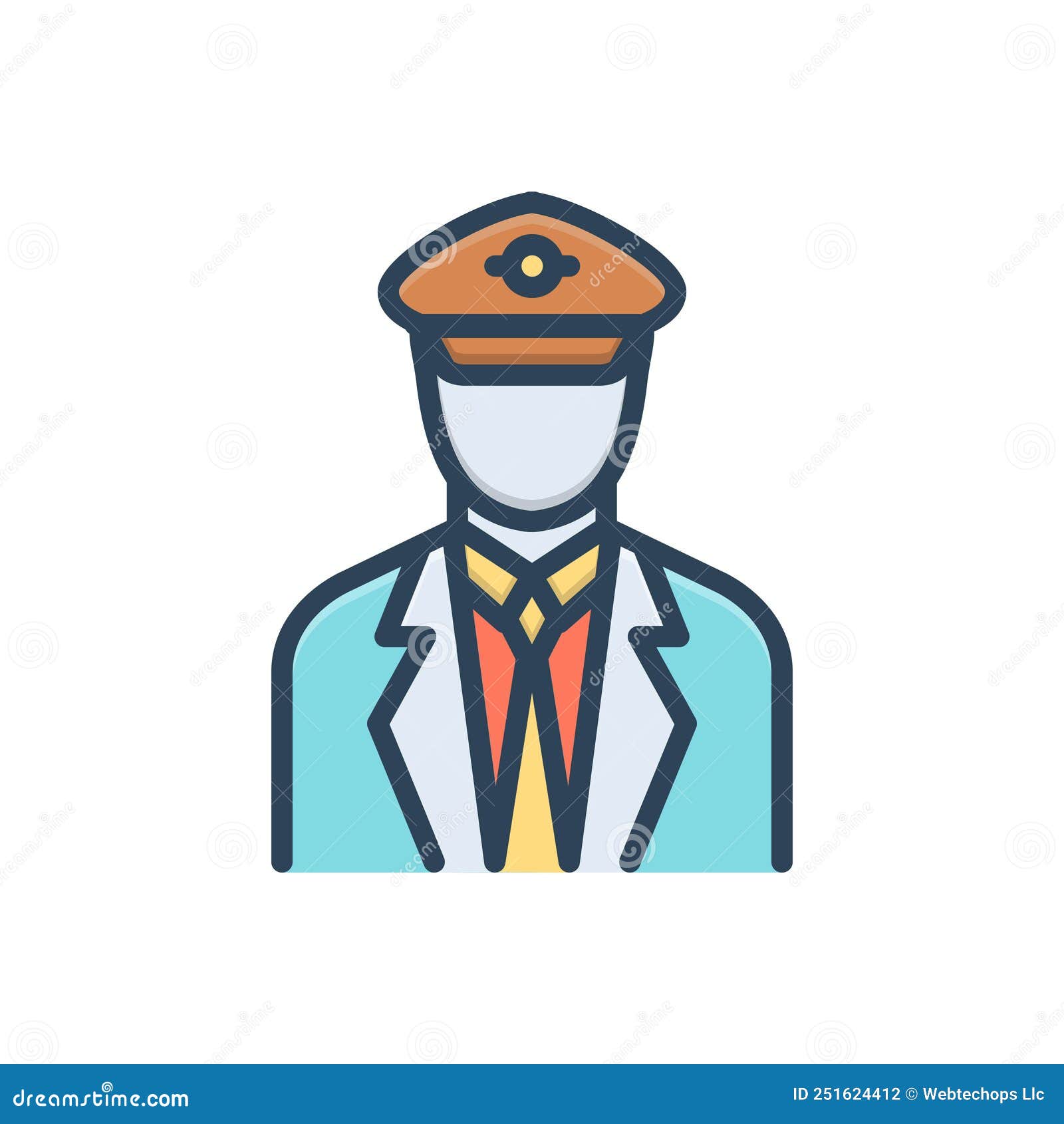 Color Illustration Icon for Pilot, Crew and Captain Stock Vector ...