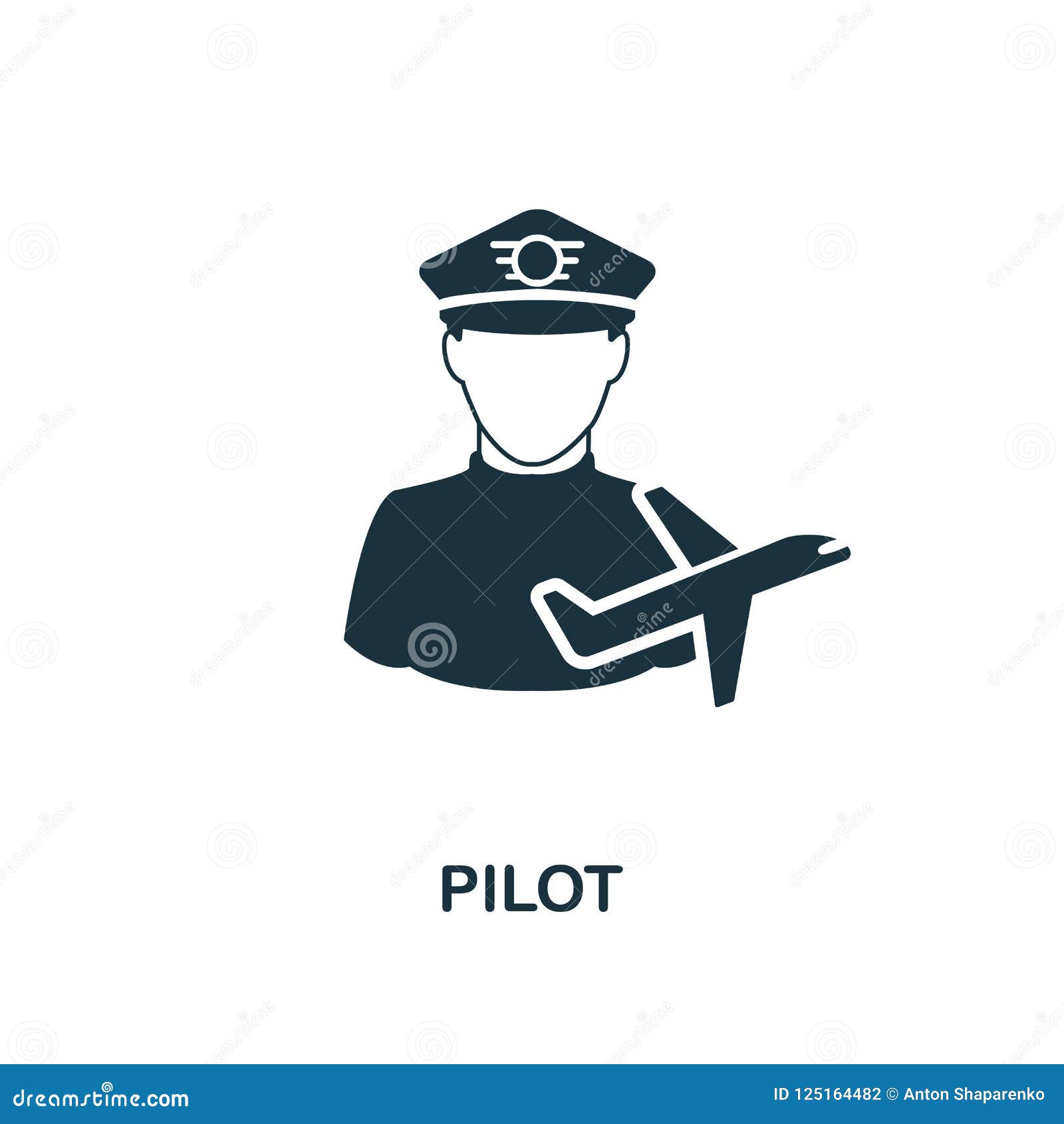 Pilot Icon. Monochrome Style Design From Professions Icon Collection ...