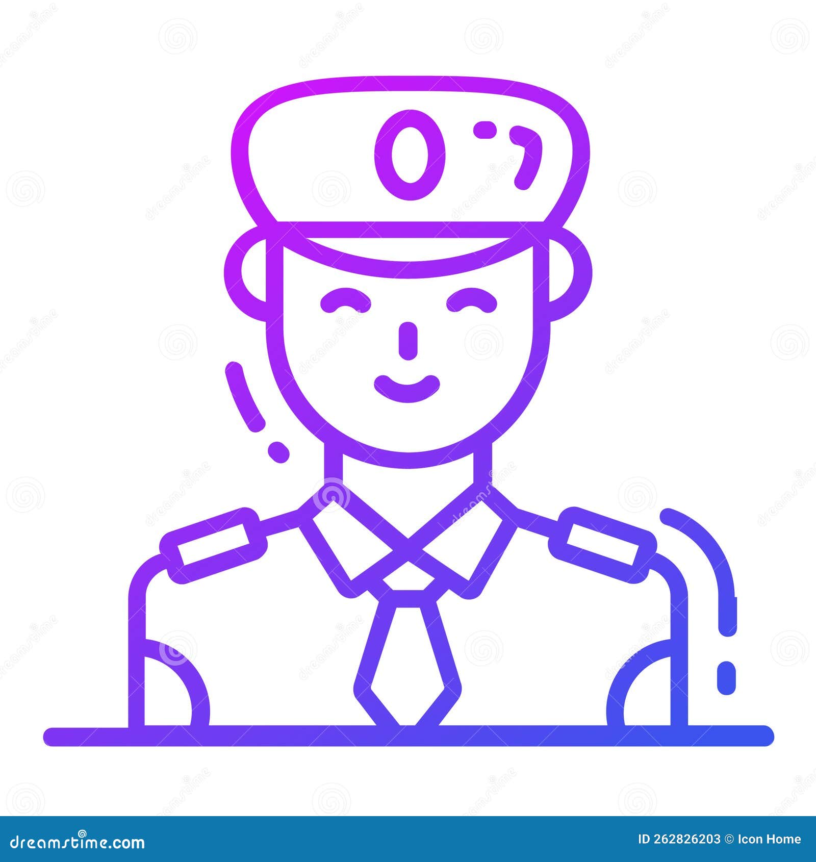 Pilot Icon, Single Avatar Vector Illustration Stock Vector ...