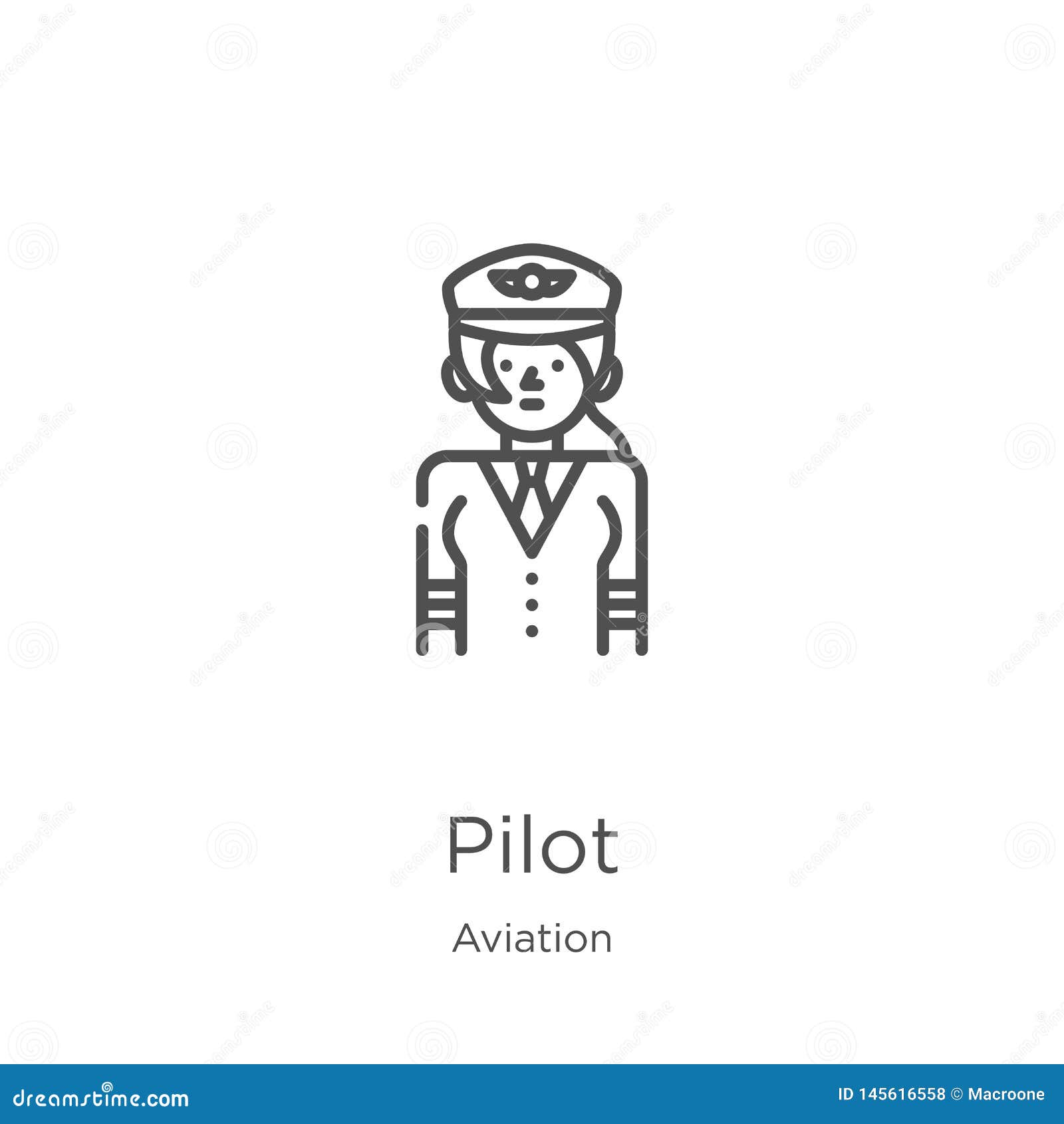 Pilot Icon Vector from Aviation Collection. Thin Line Pilot Outline ...
