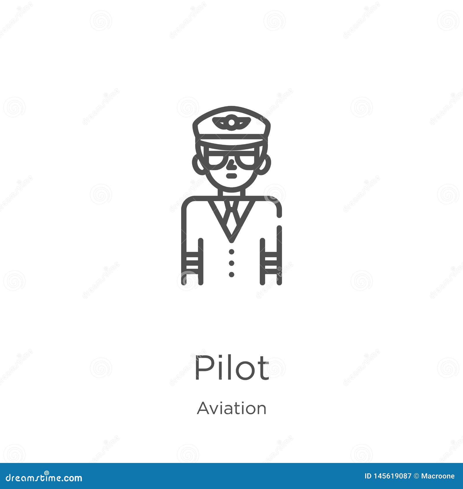 Pilot Icon Vector from Aviation Collection. Thin Line Pilot Outline ...