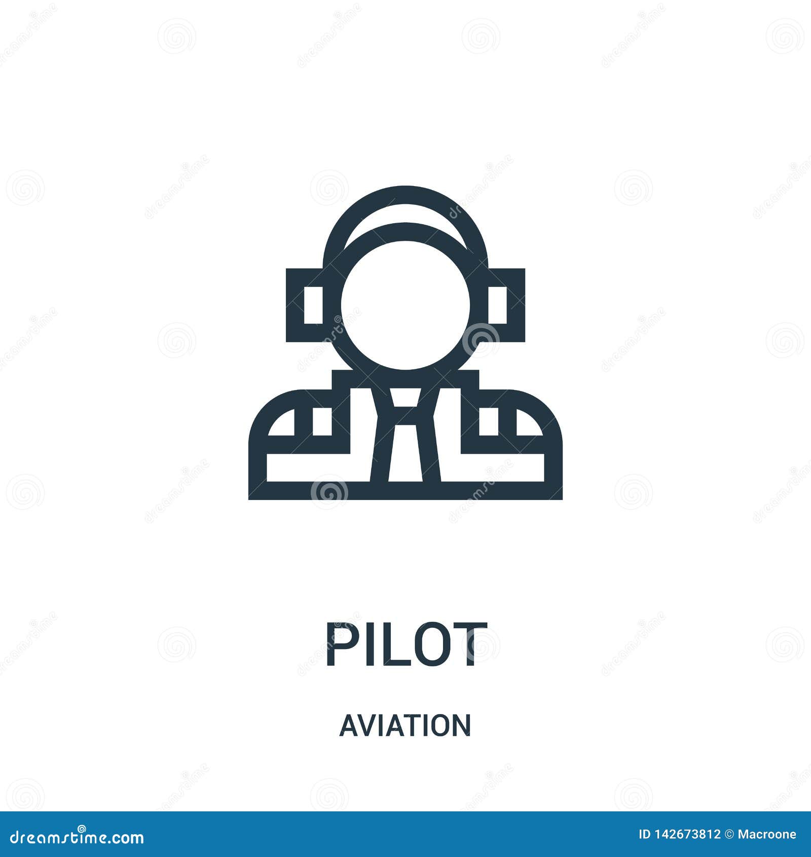 Pilot Icon Vector from Aviation Collection. Thin Line Pilot Outline ...