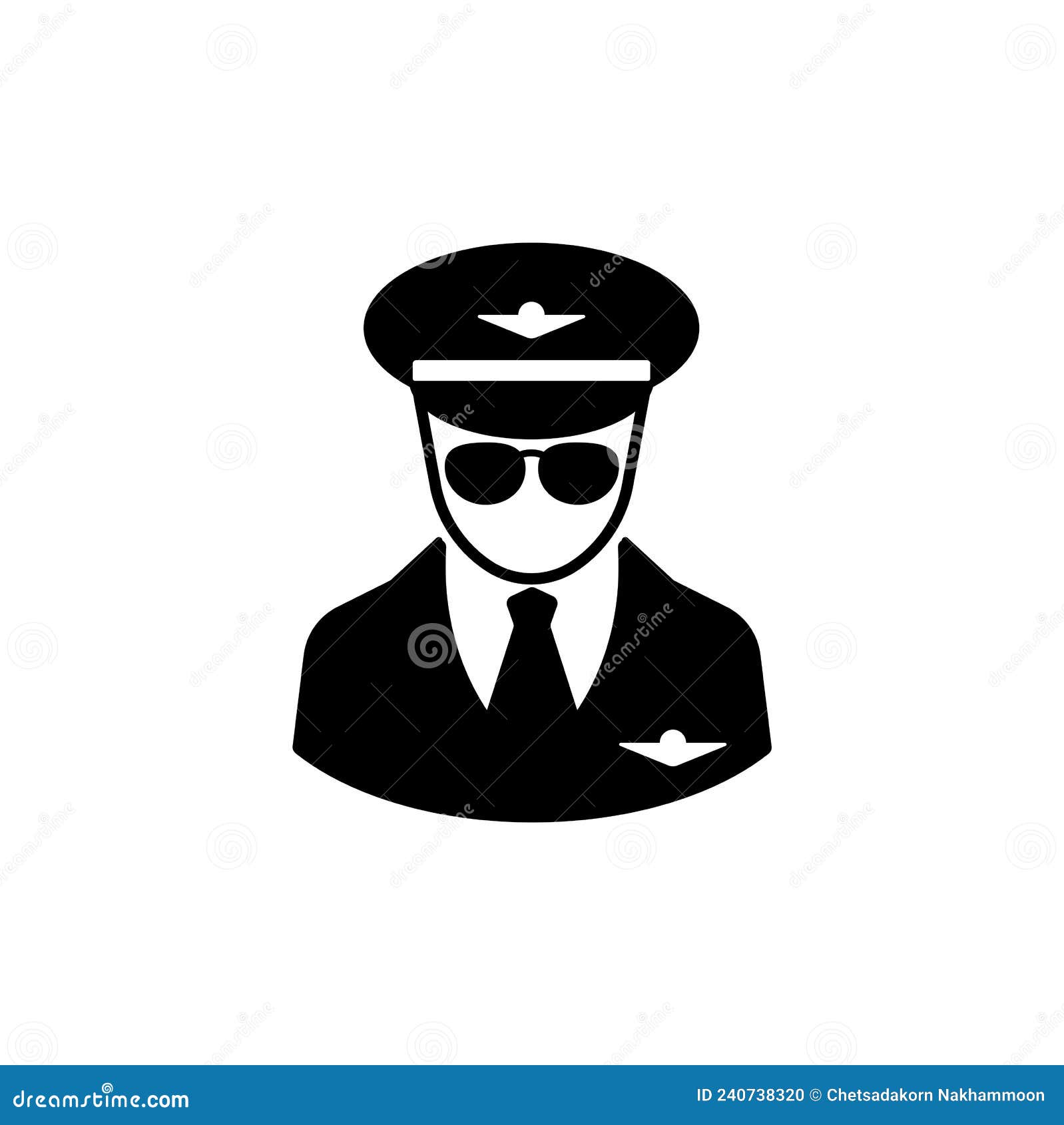 Pilot Icon Vector Isolated on White Stock Vector - Illustration of ...