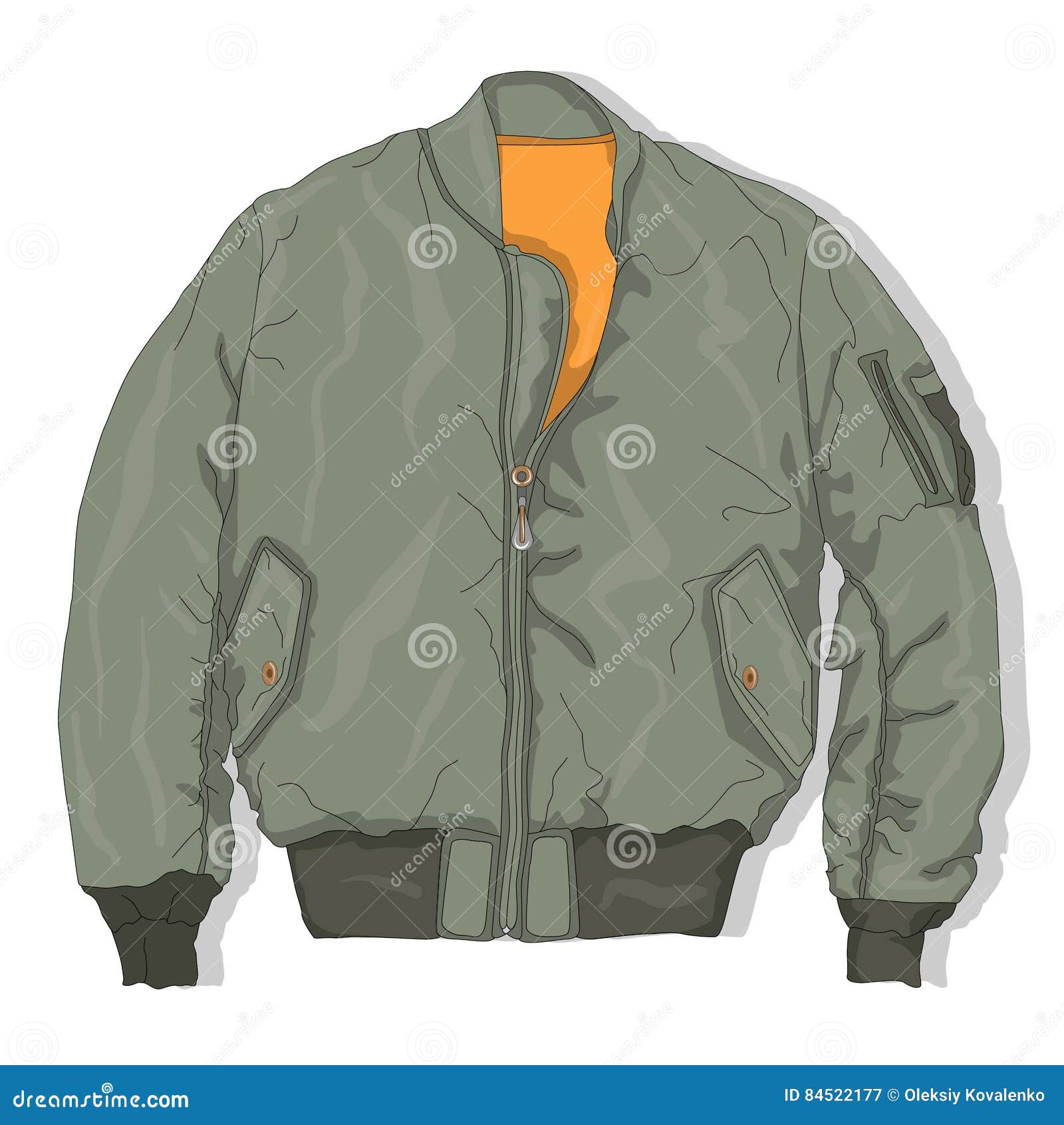 Pilot Jacket. Bomber. Vector. Stock Vector - Illustration of winter ...