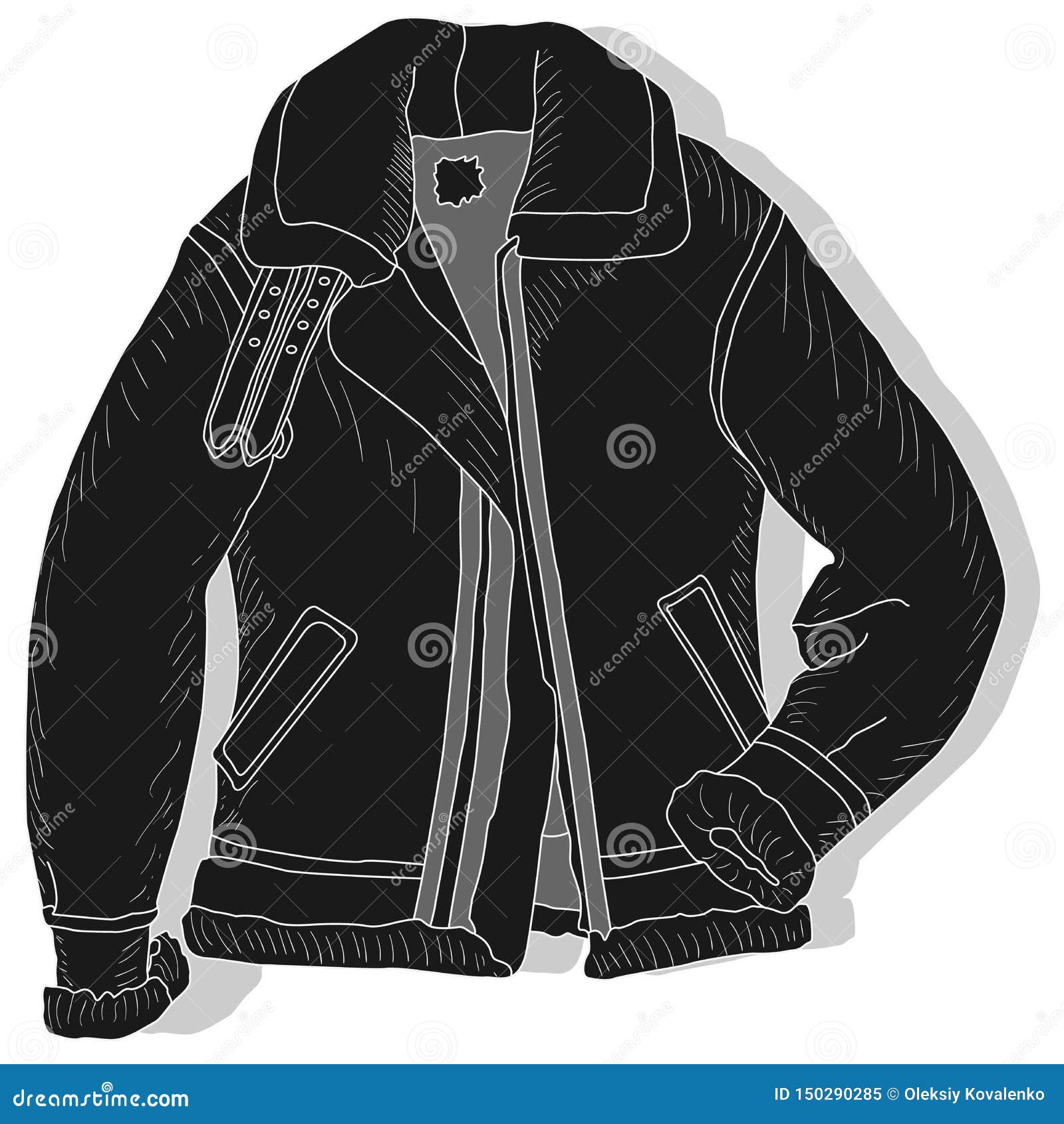 Pilot jacket. Bomber stock vector. Illustration of clothes - 150290285