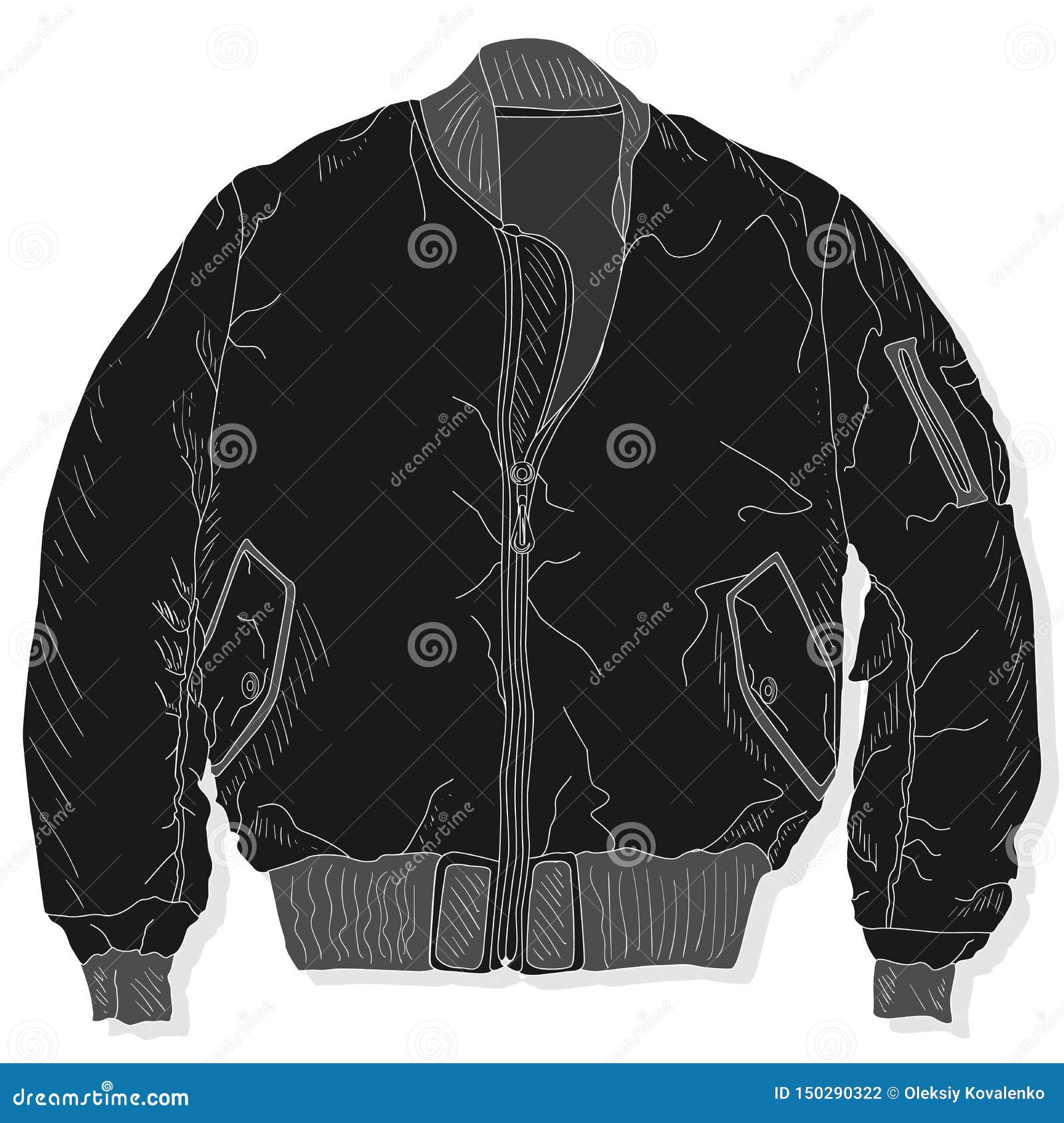 Pilot jacket. Bomber stock vector. Illustration of clothes - 150290322
