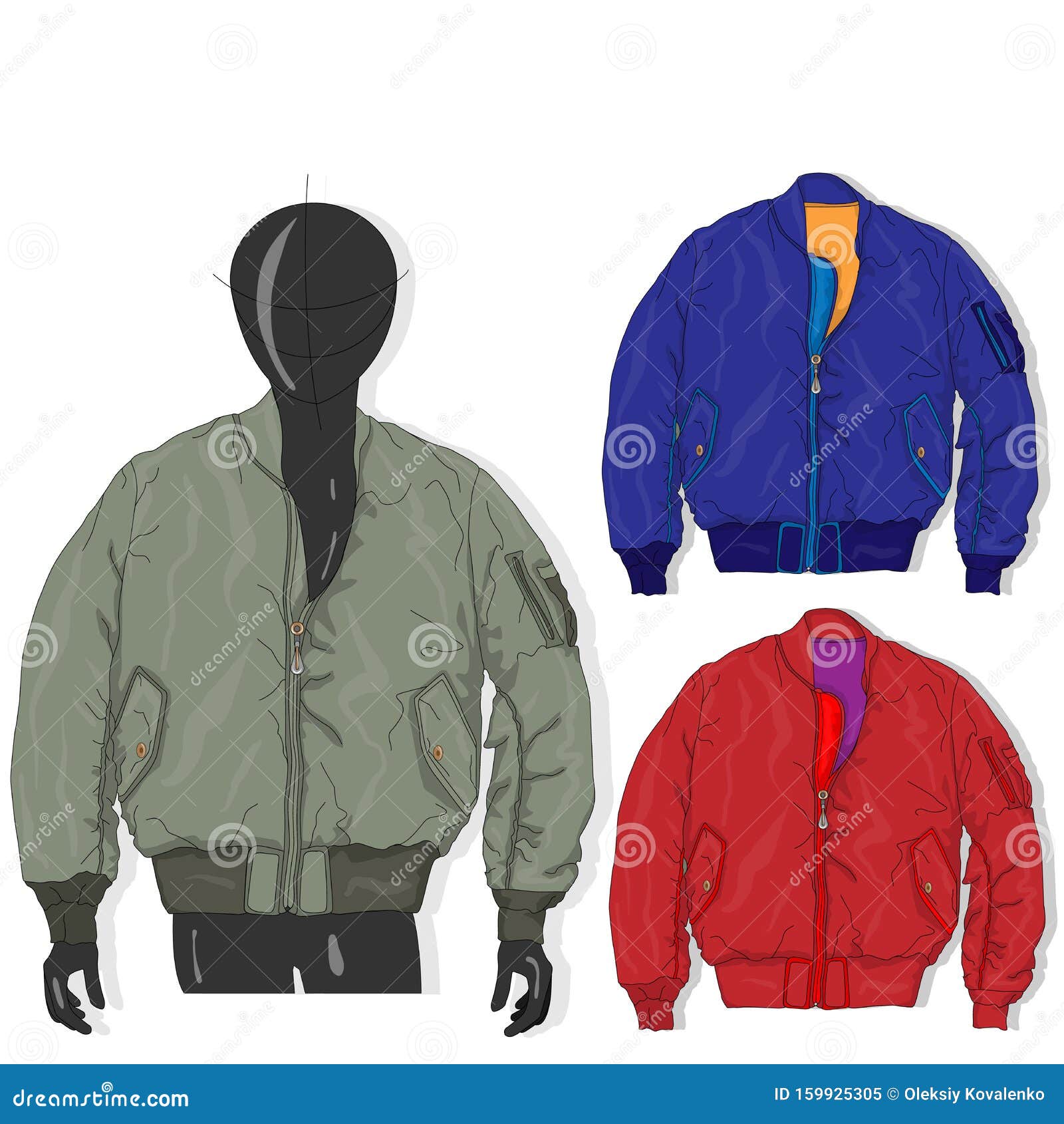 Pilot Jacket. Bomber. Vector Illustration Stock Vector - Illustration ...