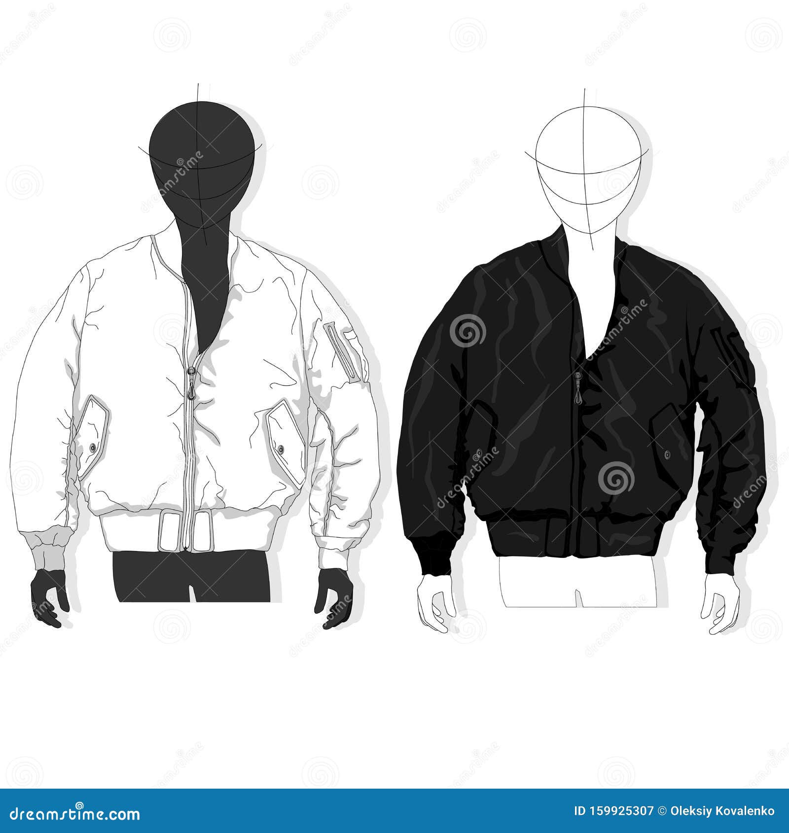 Pilot Jacket. Bomber. Vector Illustration Stock Vector - Illustration ...