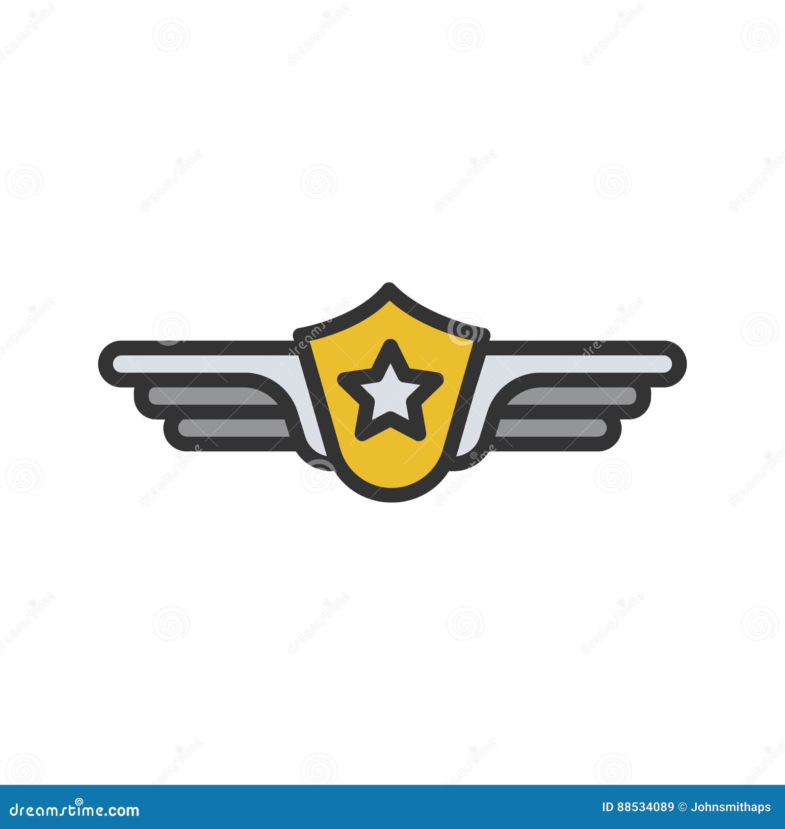 Pilot Label Color Icon. Isolated Vector Illustration on White ...