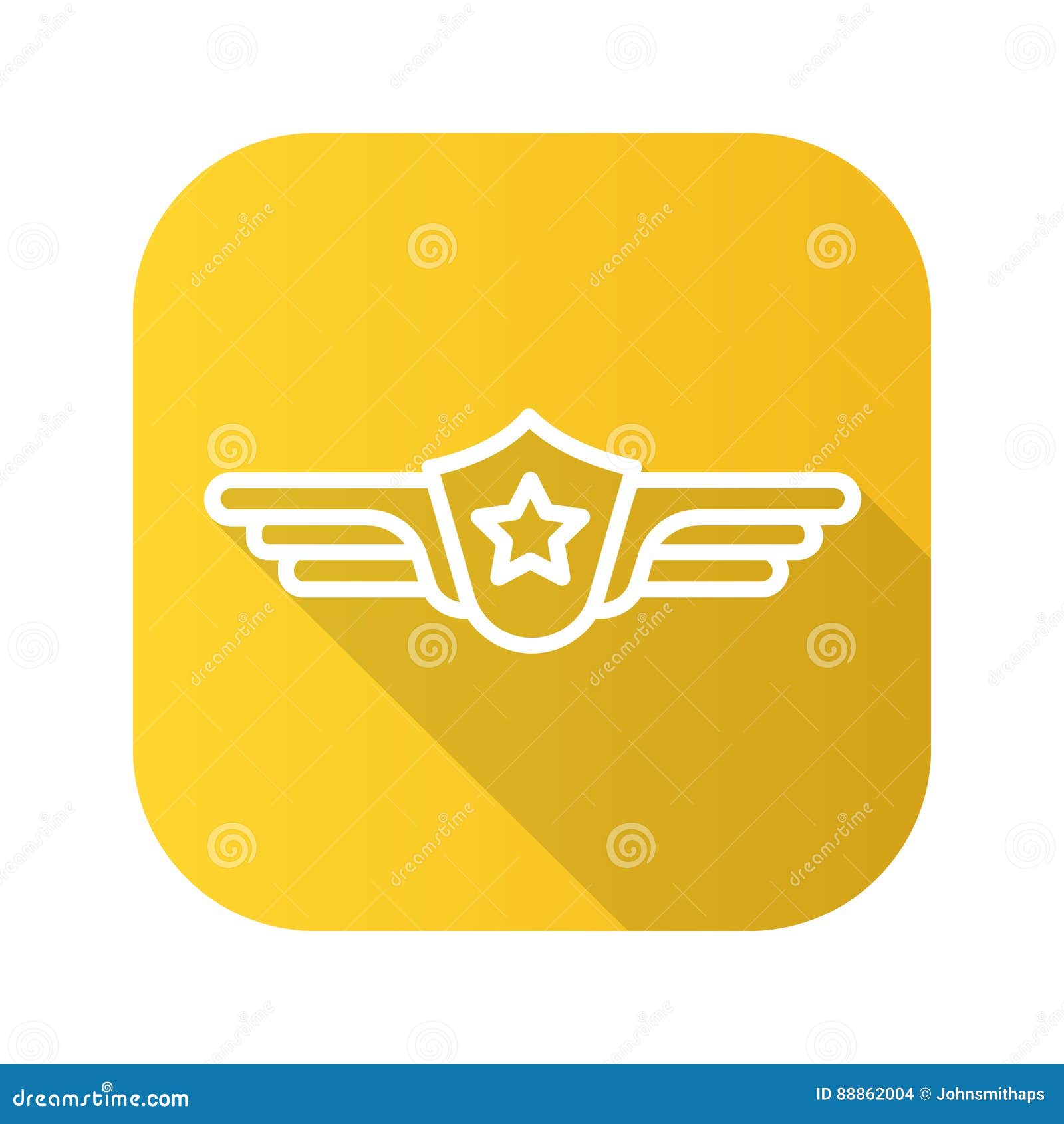 Pilot Label Flat Linear Long Shadow Icon. Vector Line Symbol. Stock ...