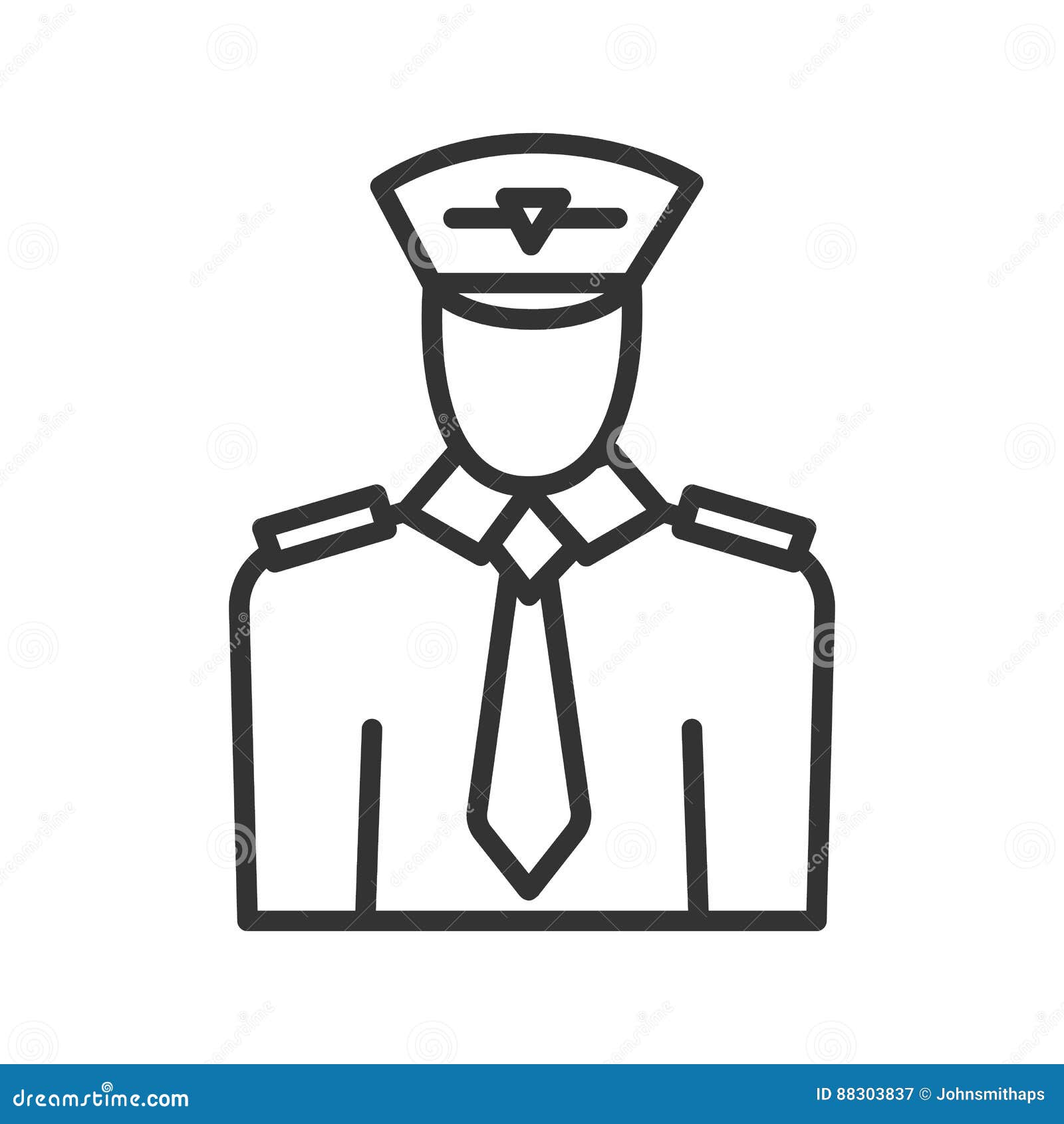 Pilot Linear Icon. Thin Line Illustration. Vector Isolated Outline ...