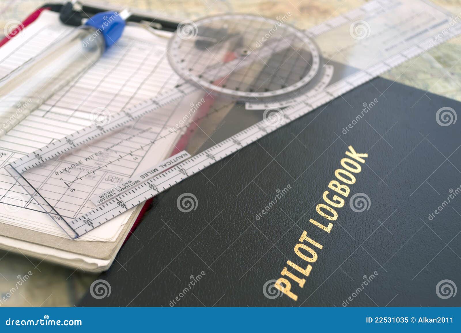 Pilot logbook and tools stock image. Image of tester - 22531035