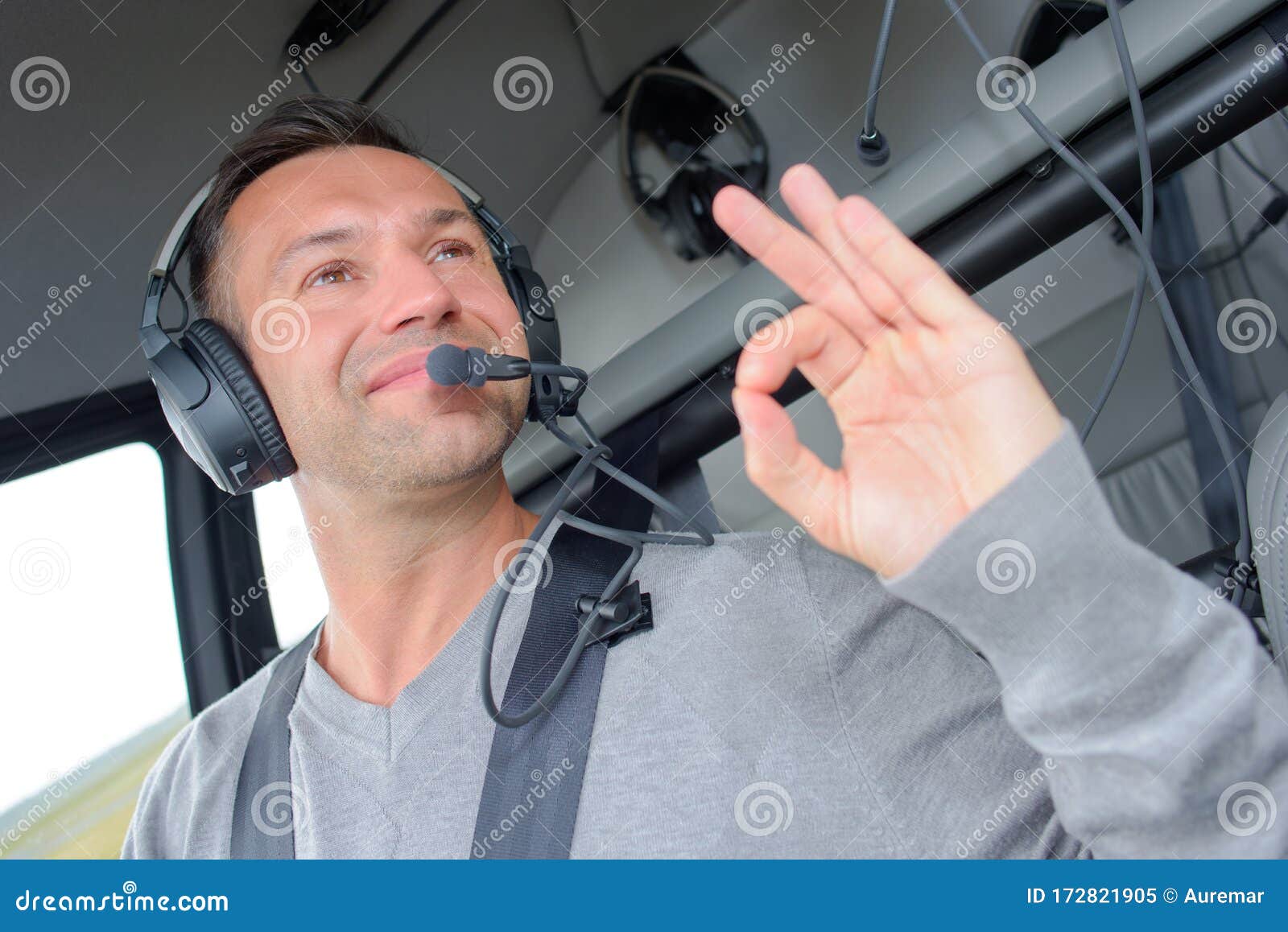 Pilot Making Positive Hand Gesture Stock Image - Image of gesticulation ...