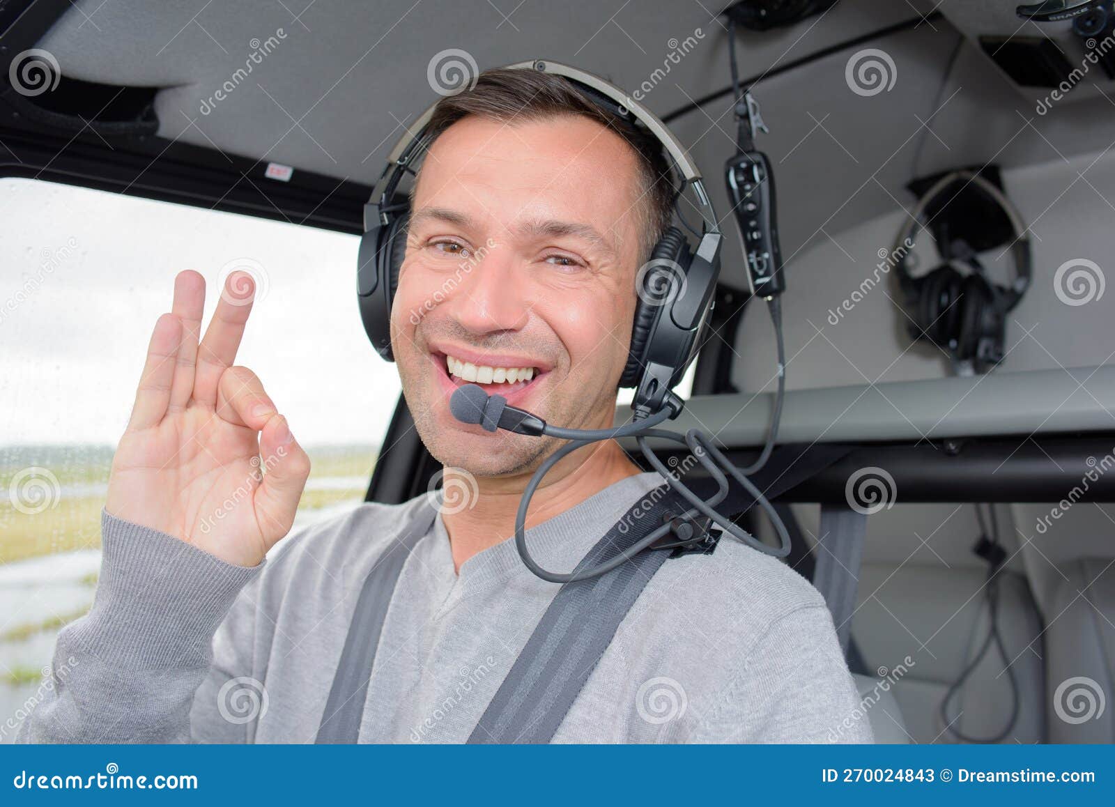 Pilot Making Positive Hand Gesture Stock Image - Image of gesture ...