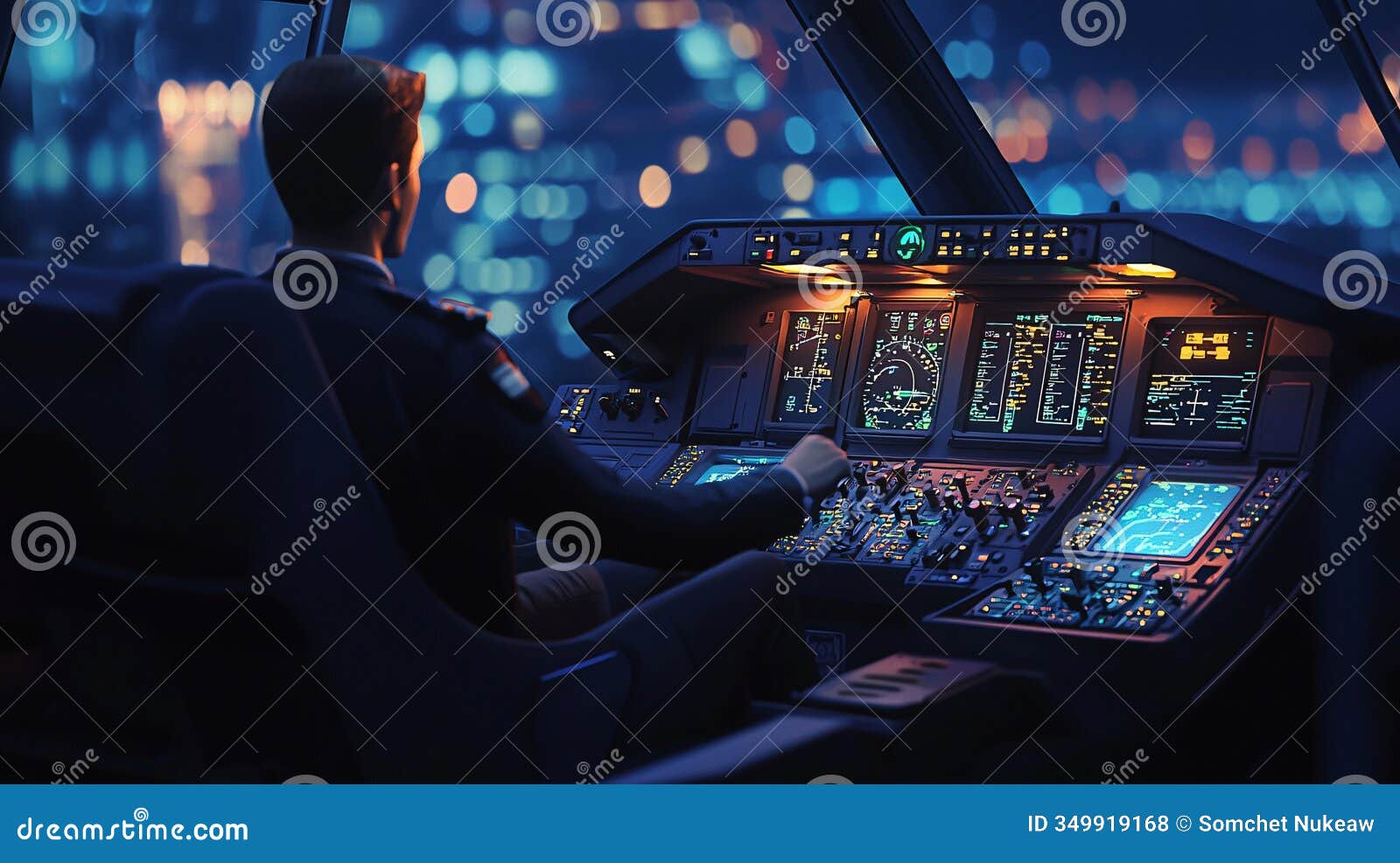 Pilot Navigates Cockpit while Communicating with Air Traffic Control in ...
