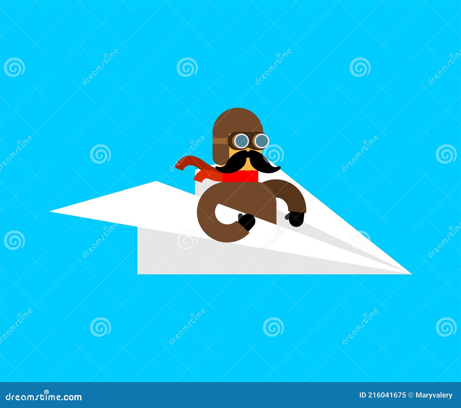 Pilot on Paper Aircraft. Vector Illustration Stock Vector ...