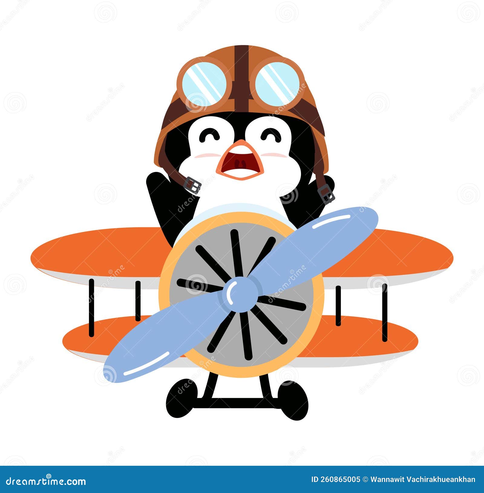 Pilot Penguin Flying Plane Cartoon Stock Vector - Illustration of ...