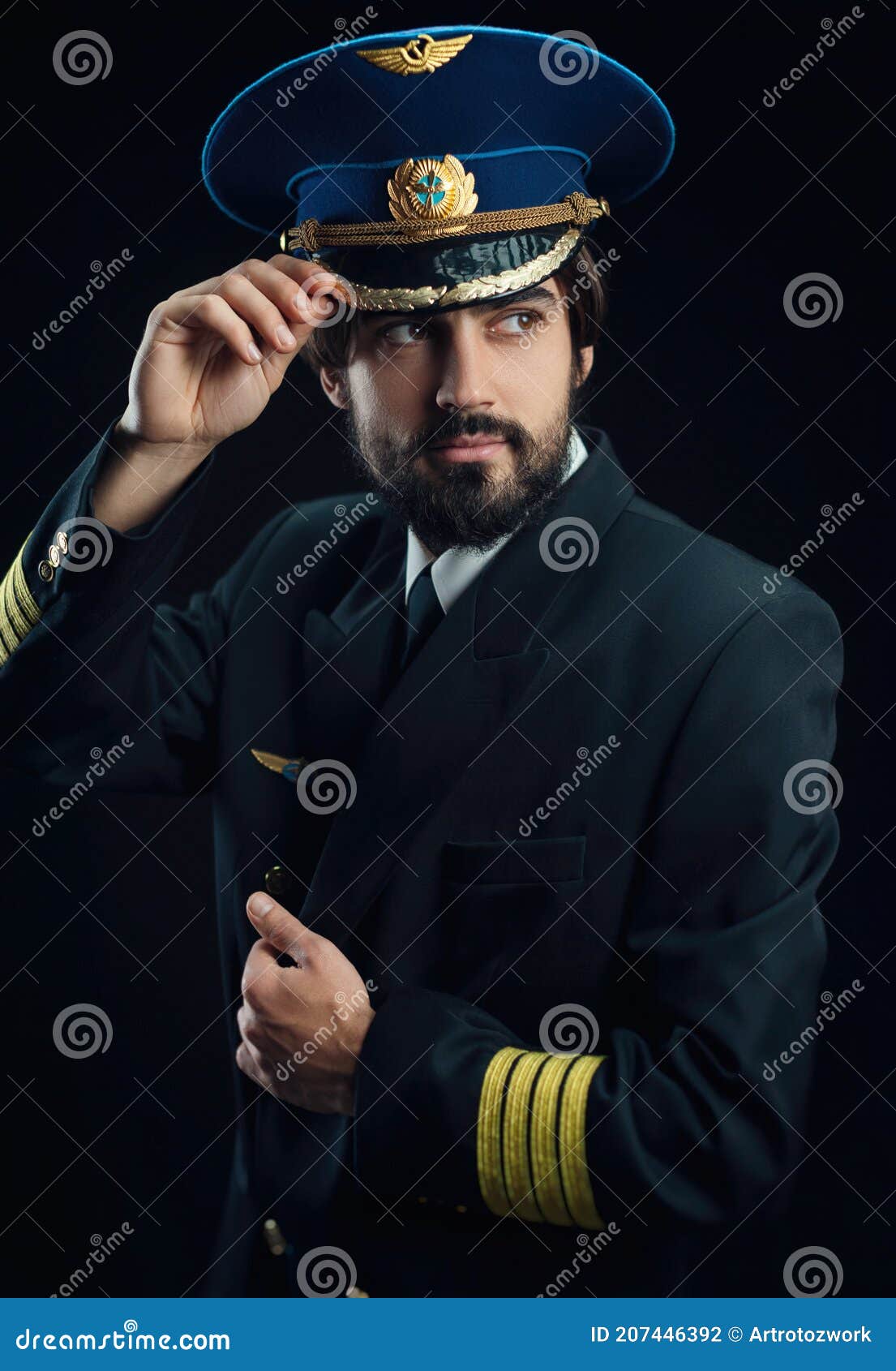 The Pilot of the Plane Men with Beard Stock Photo - Image of vehicle ...