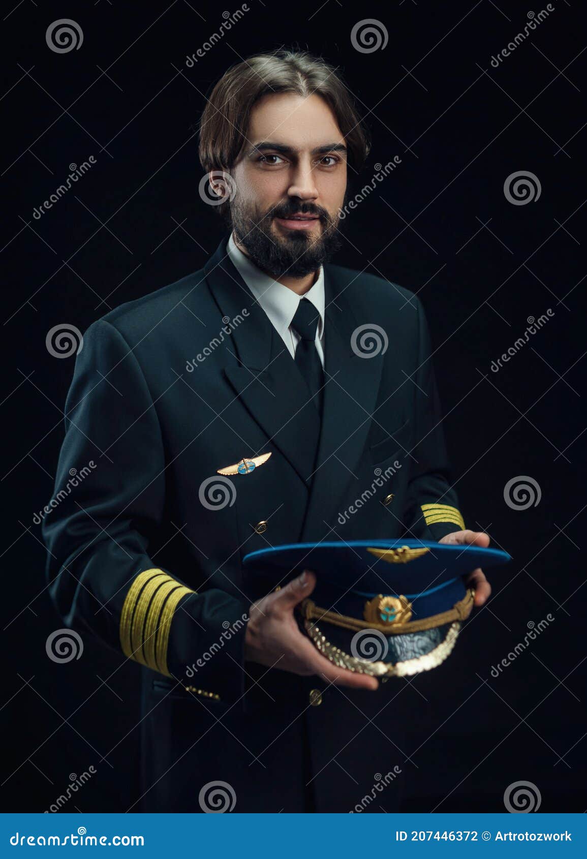 The Pilot of the Plane Men with Beard Stock Photo - Image of antenna ...