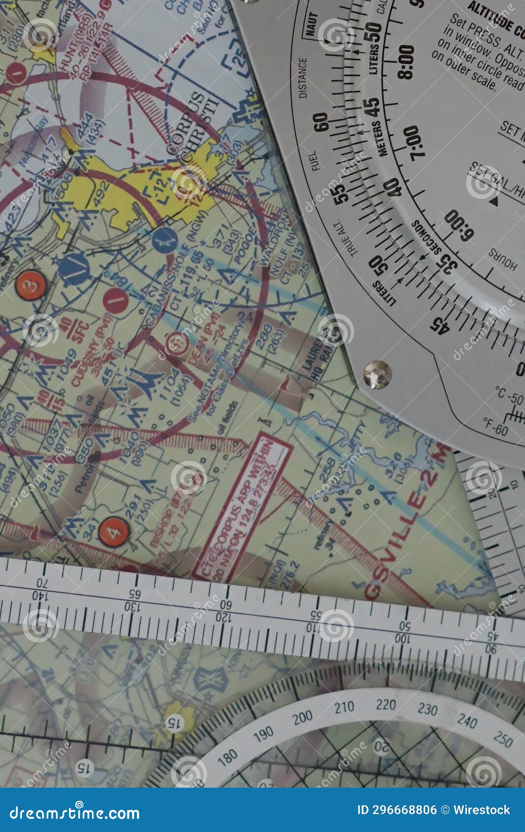 Ilot Plots a Flight on a Sectional Map for a Vector from One Airport To ...