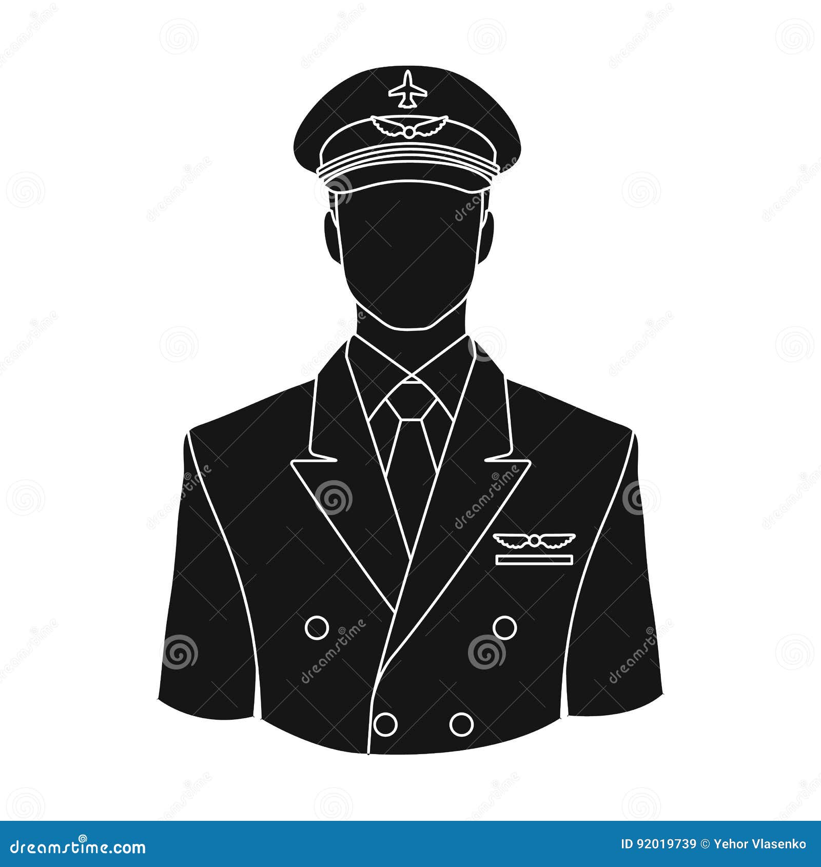 Pilot.Professions Single Icon in Black Style Vector Symbol Stock ...