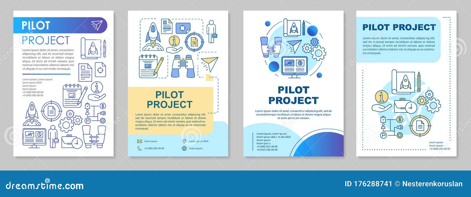 Pilot Project Brochure Template Layout Stock Vector - Illustration of ...