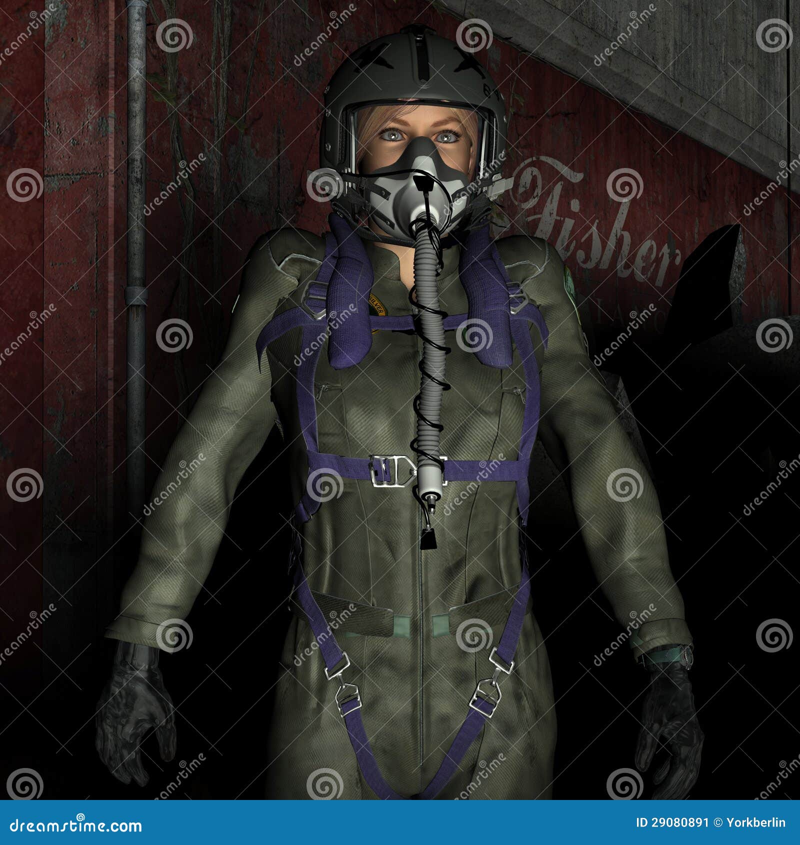 Pilot with protective mask stock illustration. Illustration of oxygen ...