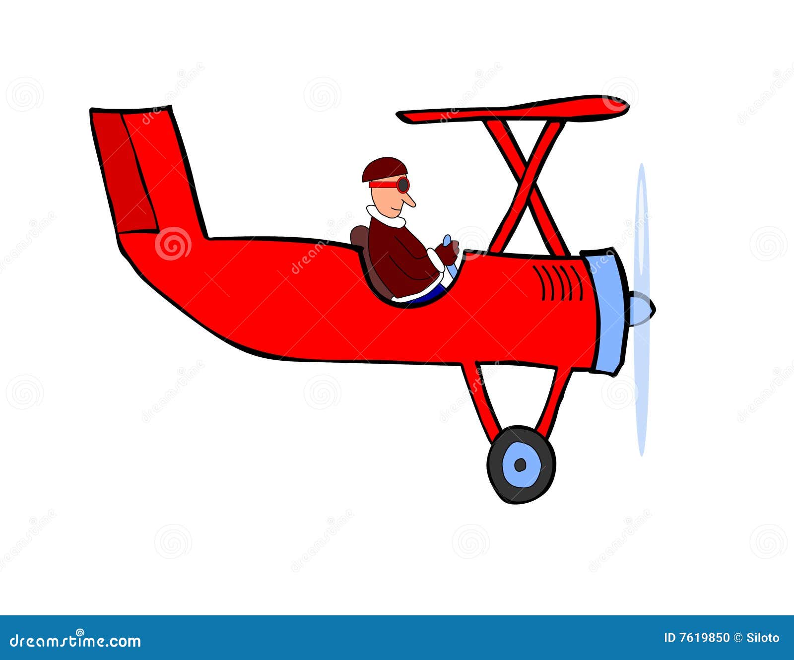 Pilot and the Red Plane (vector) Stock Vector - Illustration of ...