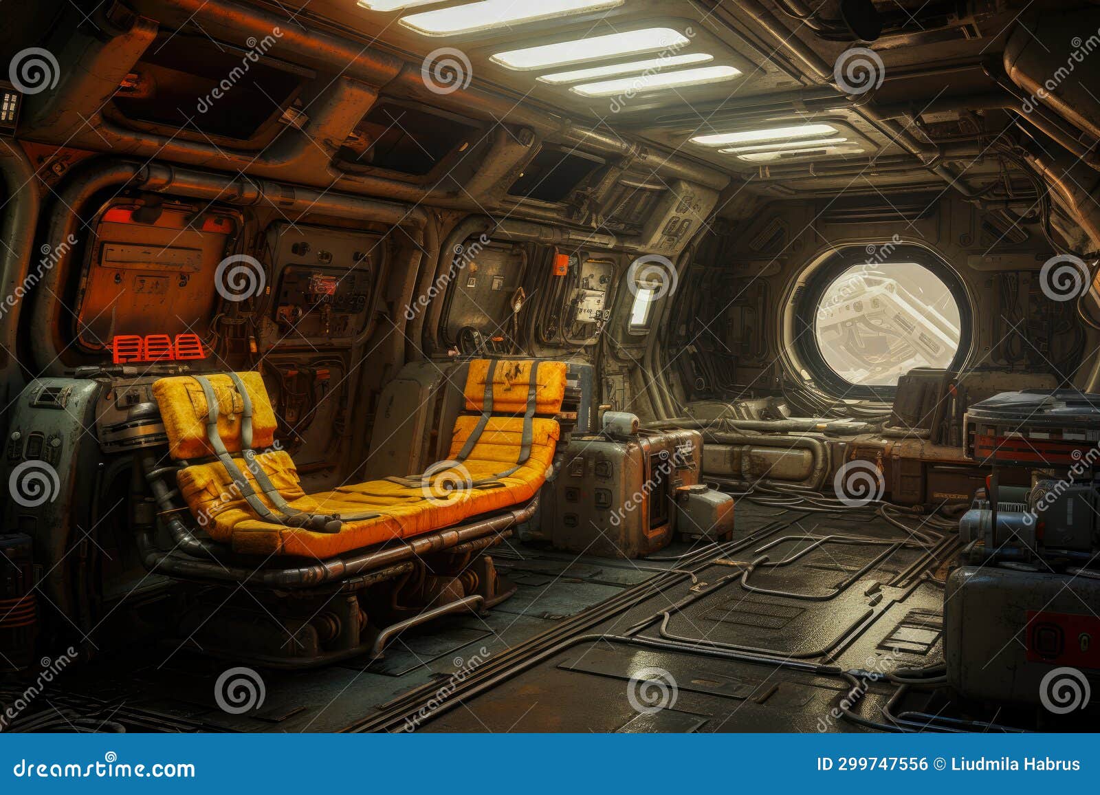 Pilot Seat in the Interior of a Spaceship. Stock Photo - Image of ...