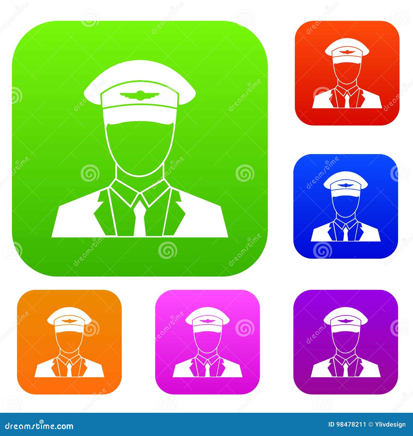 Pilot set collection stock vector. Illustration of green - 98478211
