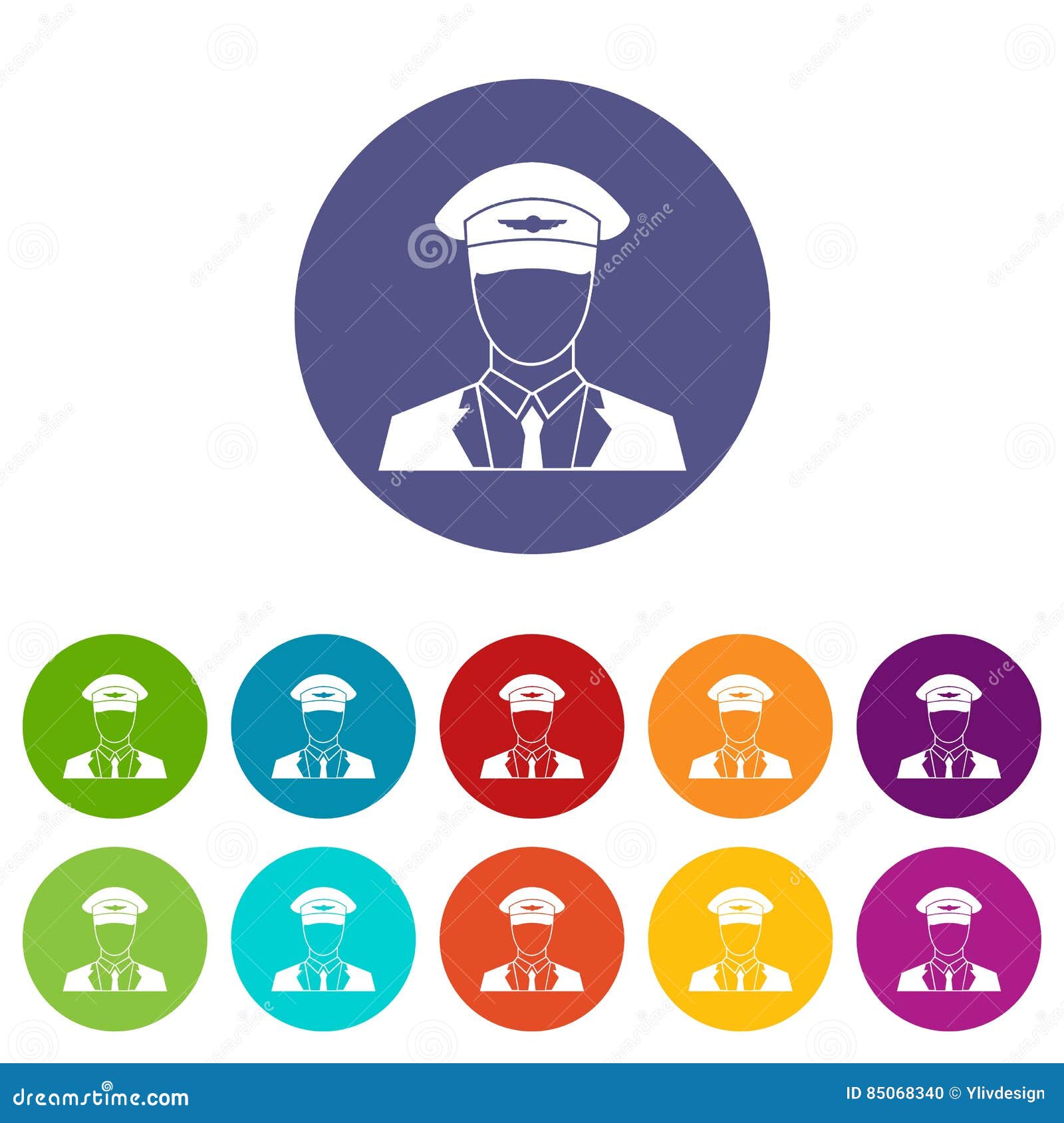 Pilot set icons stock vector. Illustration of business - 85068340
