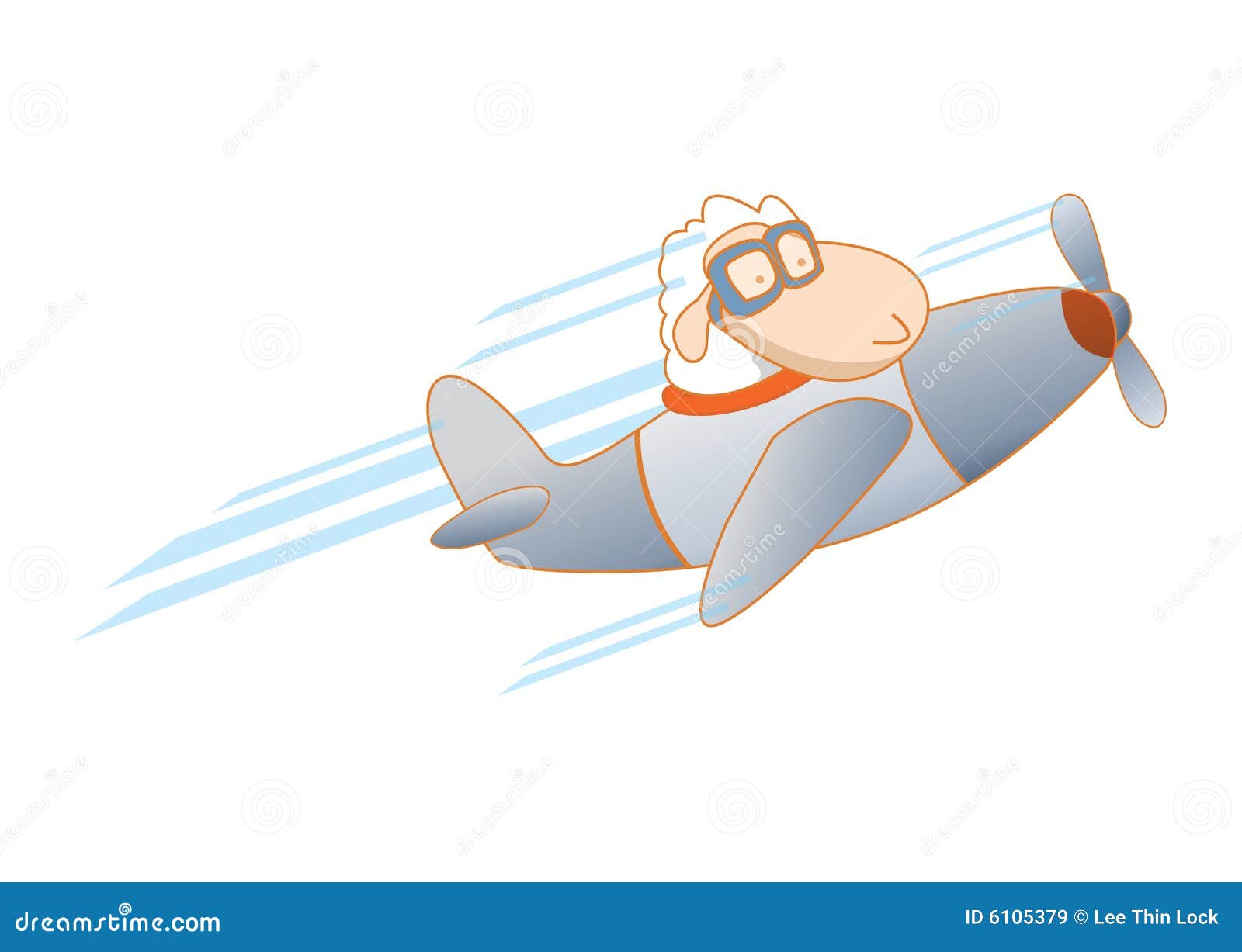 Pilot sheep on plane stock vector. Illustration of plane - 6105379