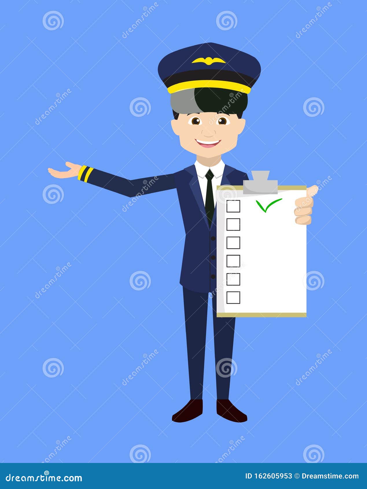 Pilot - Showing a Checklist Stock Vector - Illustration of person ...