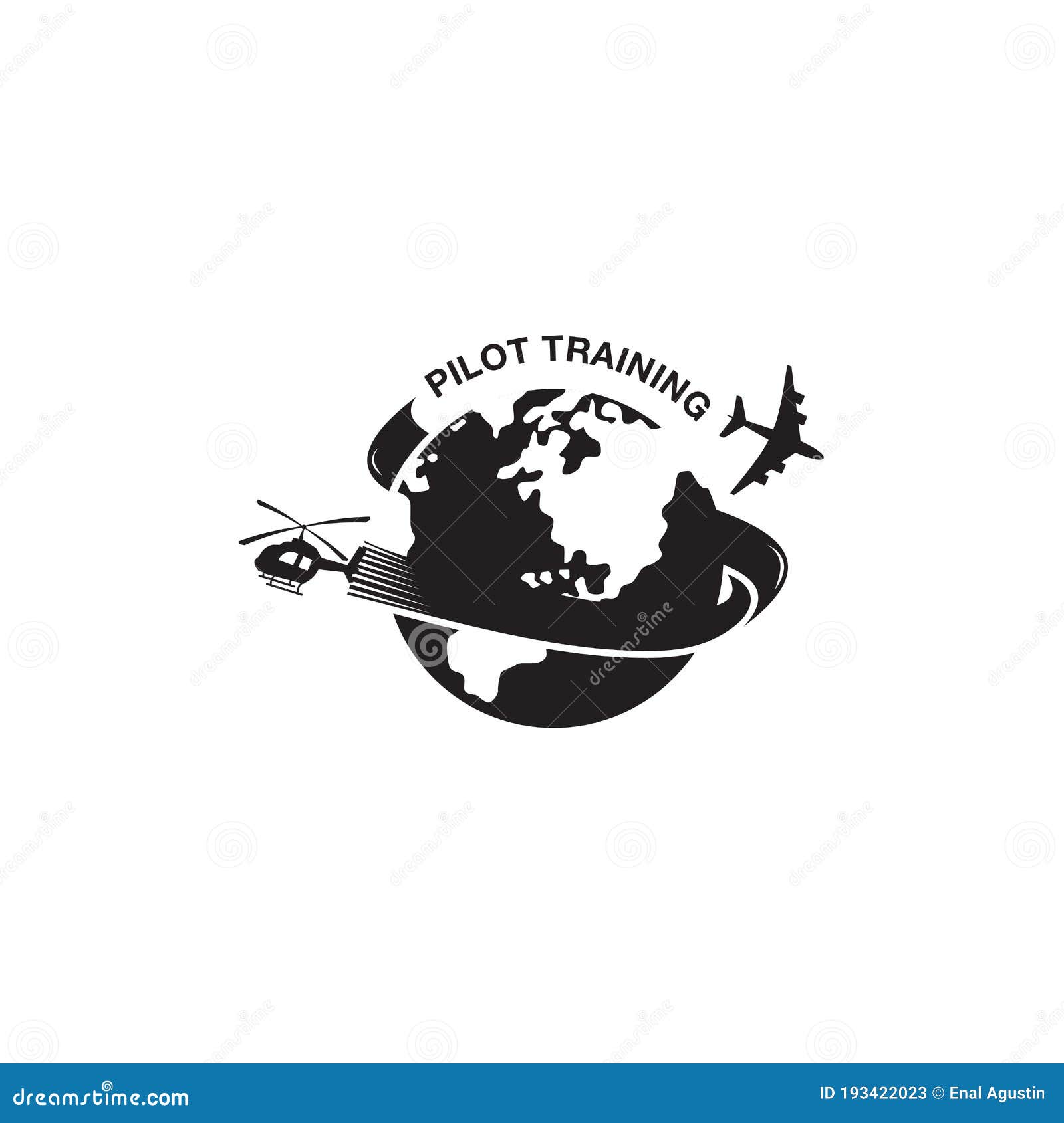 Pilot Training Academy Logo Design with Using Helicopter and Plane ...