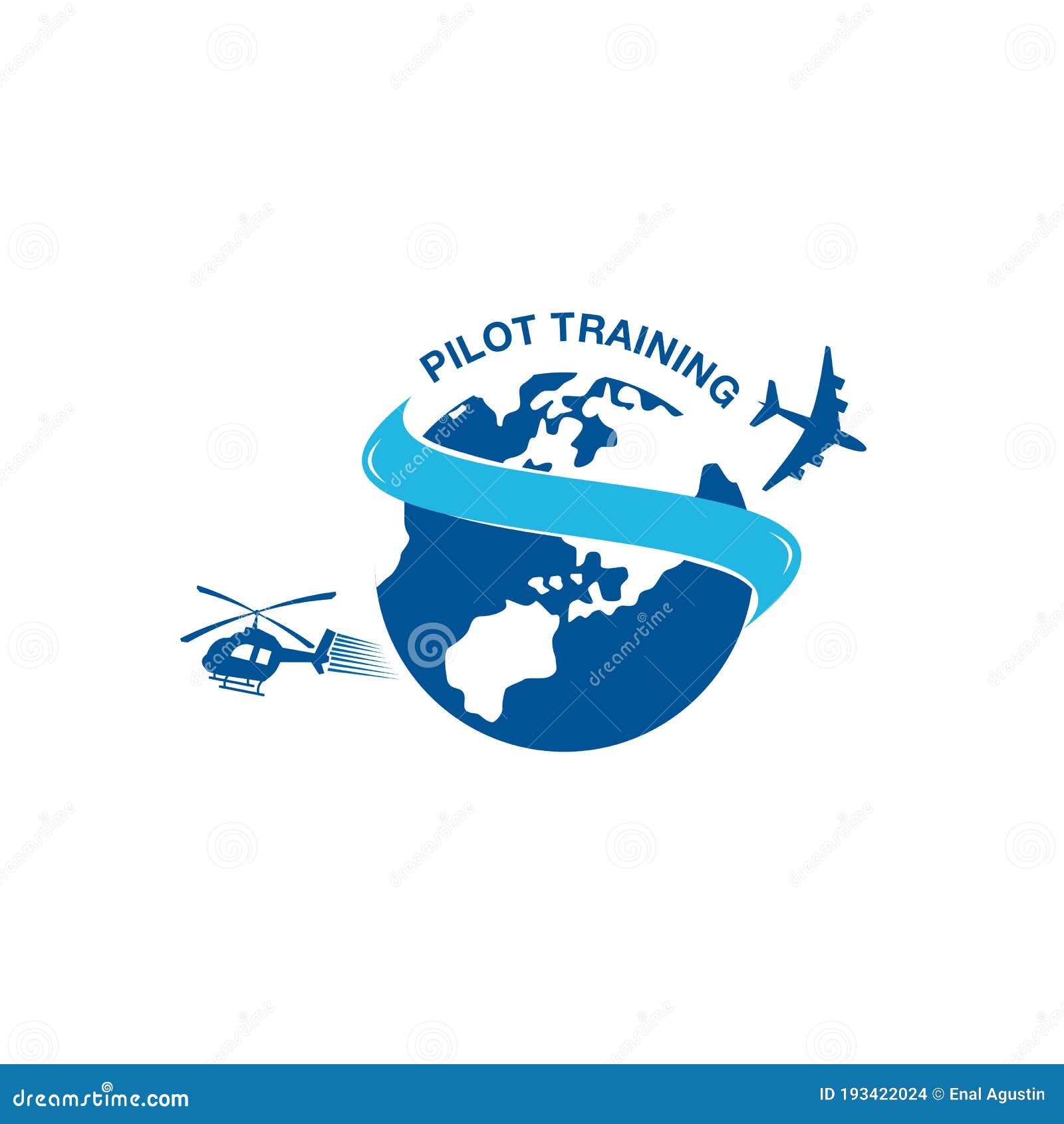 Pilot Training Academy Logo Design with Using Helicopter and Plane ...