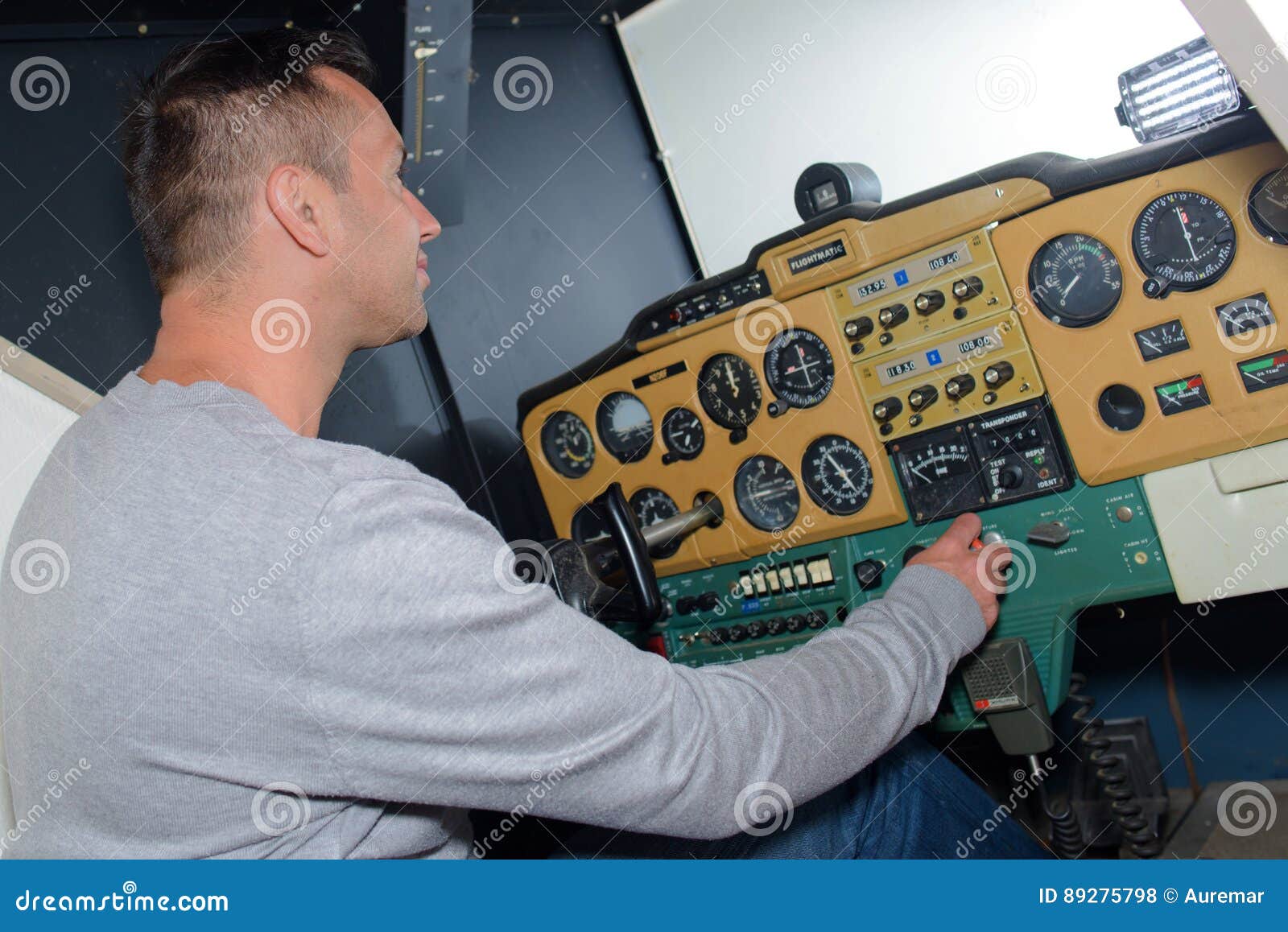 Pilot Training on Simulator Stock Photo - Image of screen, throttle ...