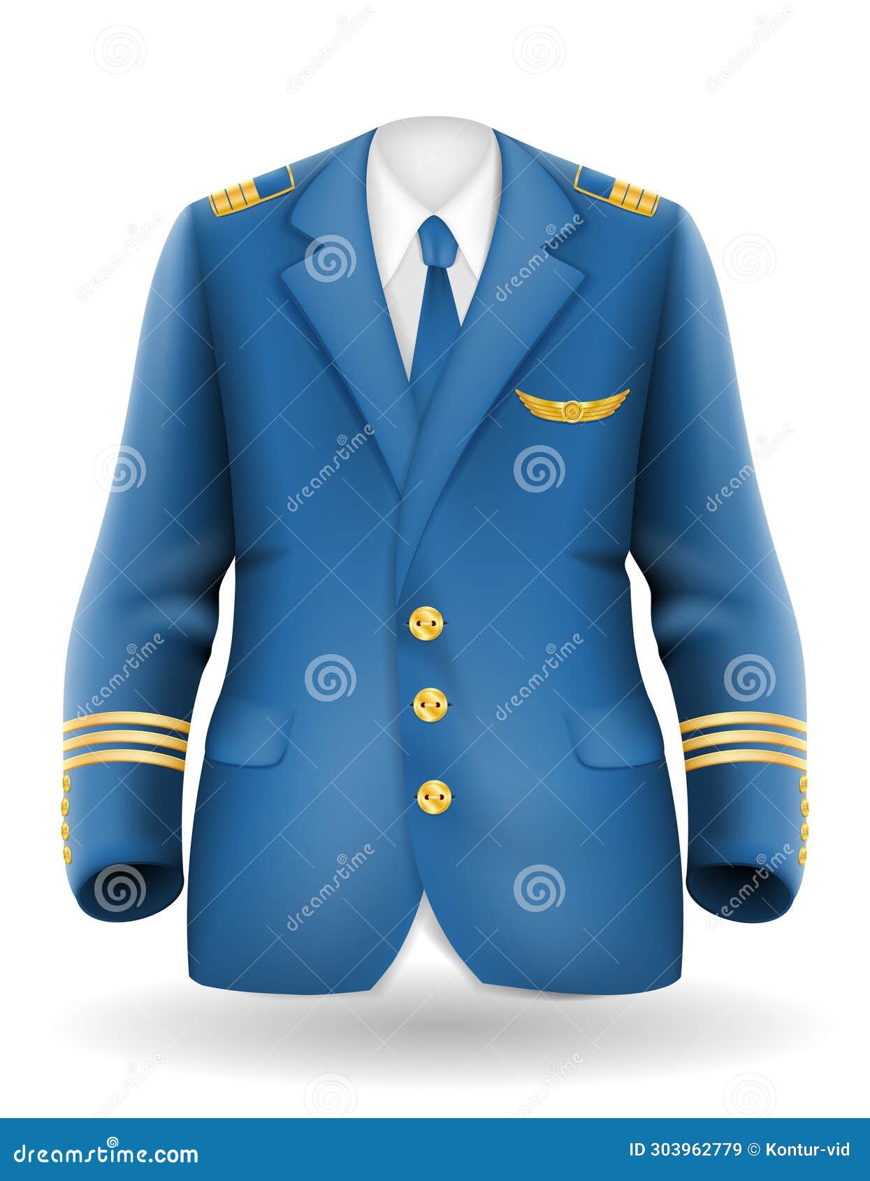 Man Pilot In Uniform Male Captain Avatar Aviation Concept Portrait ...