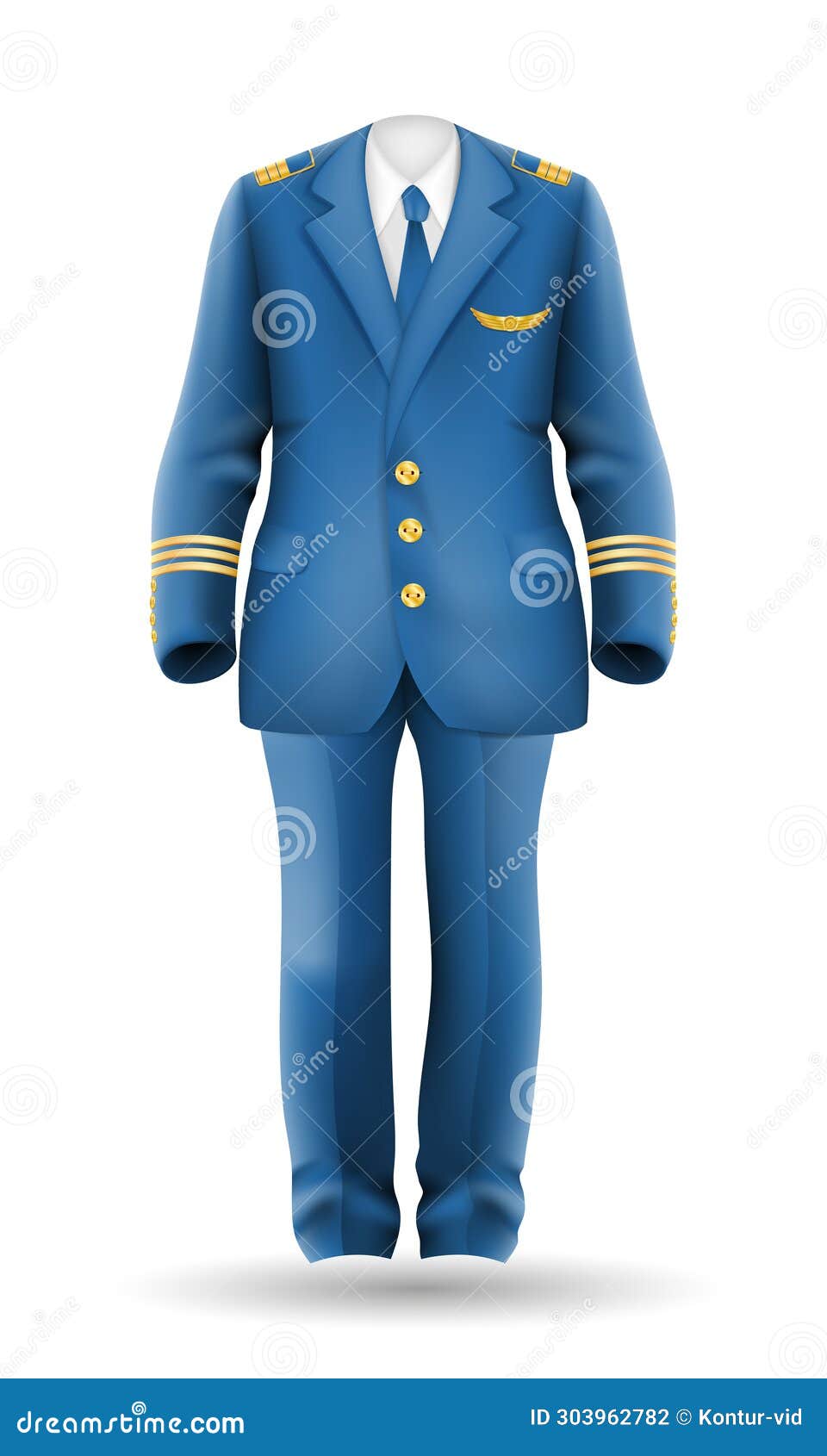 Man Pilot In Uniform Male Captain Avatar Aviation Concept Portrait ...