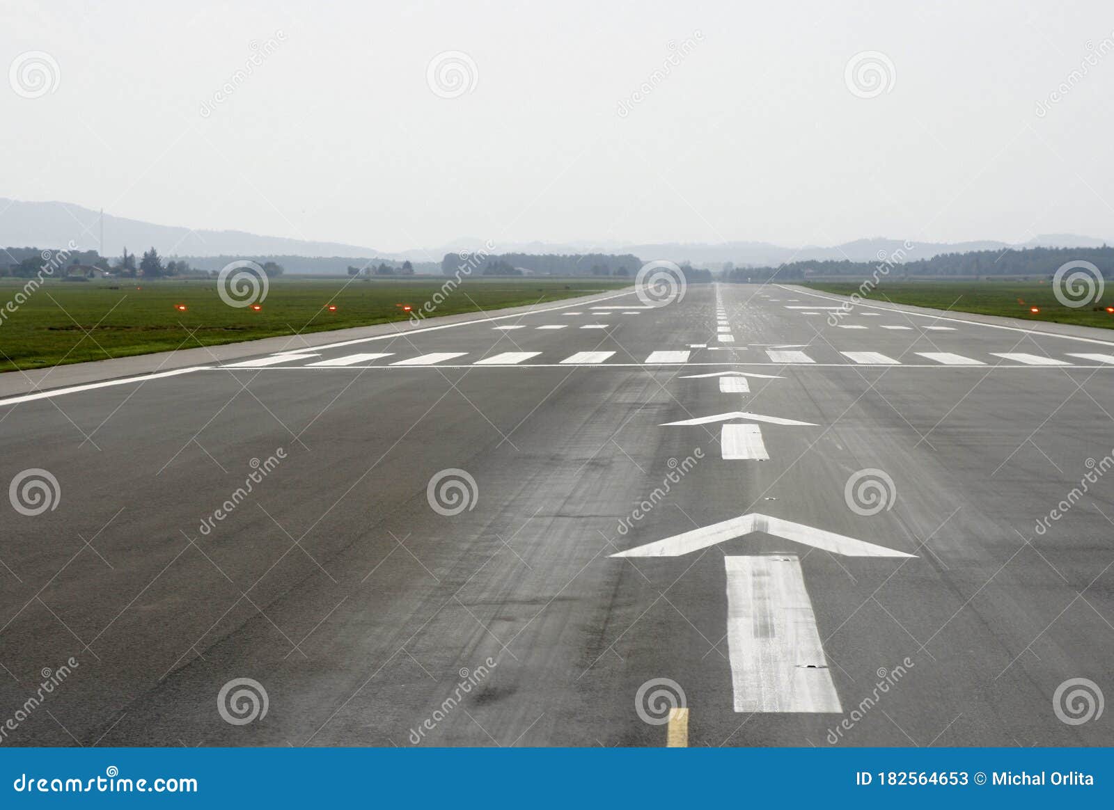 Pilot View - Runway before Departure Stock Image - Image of runway ...