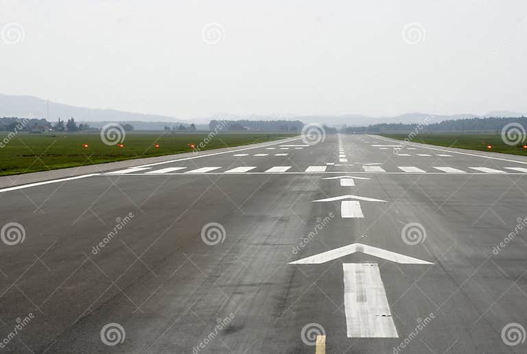Pilot View - Runway before Departure Stock Image - Image of runway ...