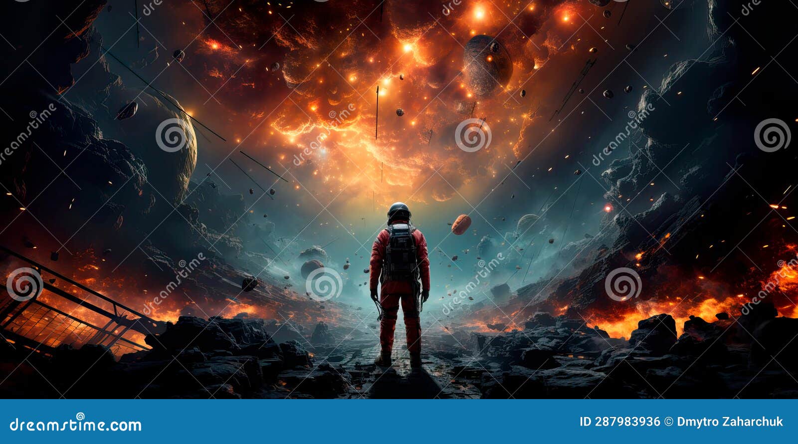 Pilot Walking Along the Runway Lighting in the Background of a Multi ...