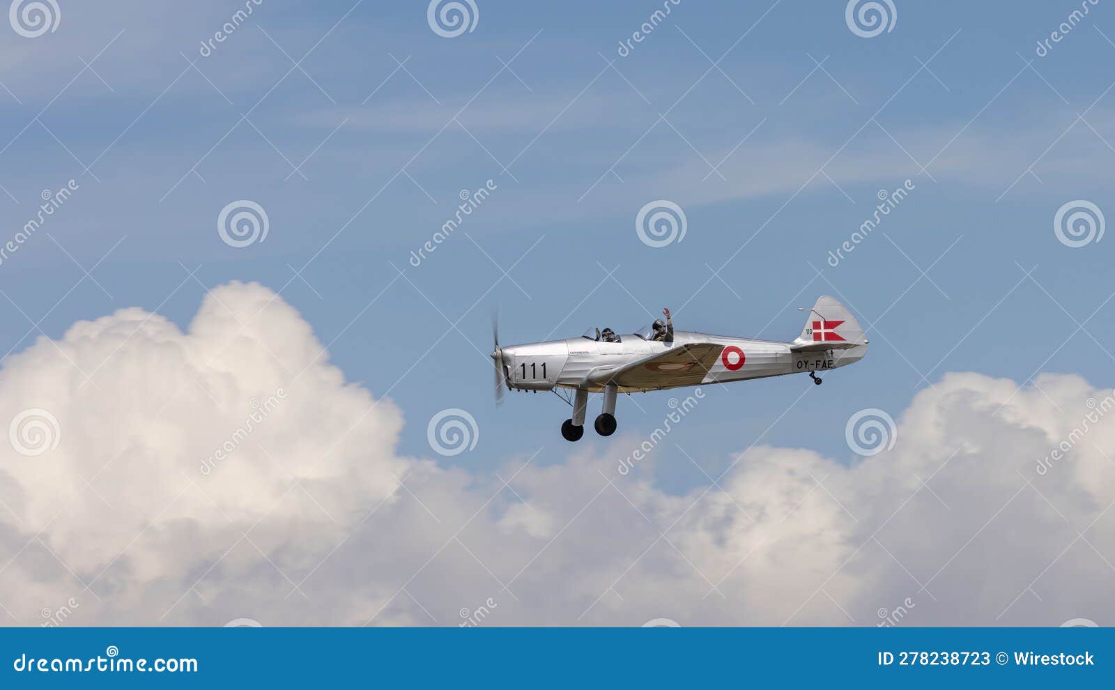 Pilot Waving from a Danish Military Silver Jet in the Air Editorial ...