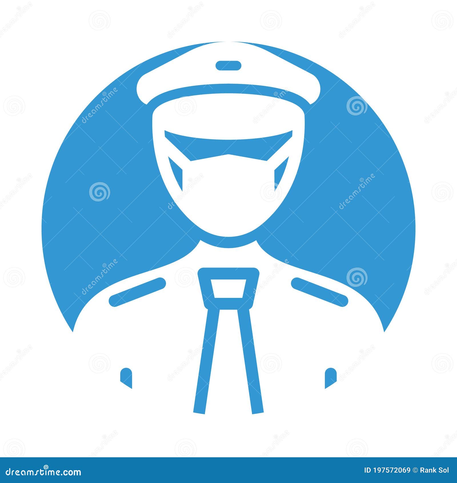 Pilot Wearing Mask Vector Icon Which Can Easily Modify or Edit Stock ...