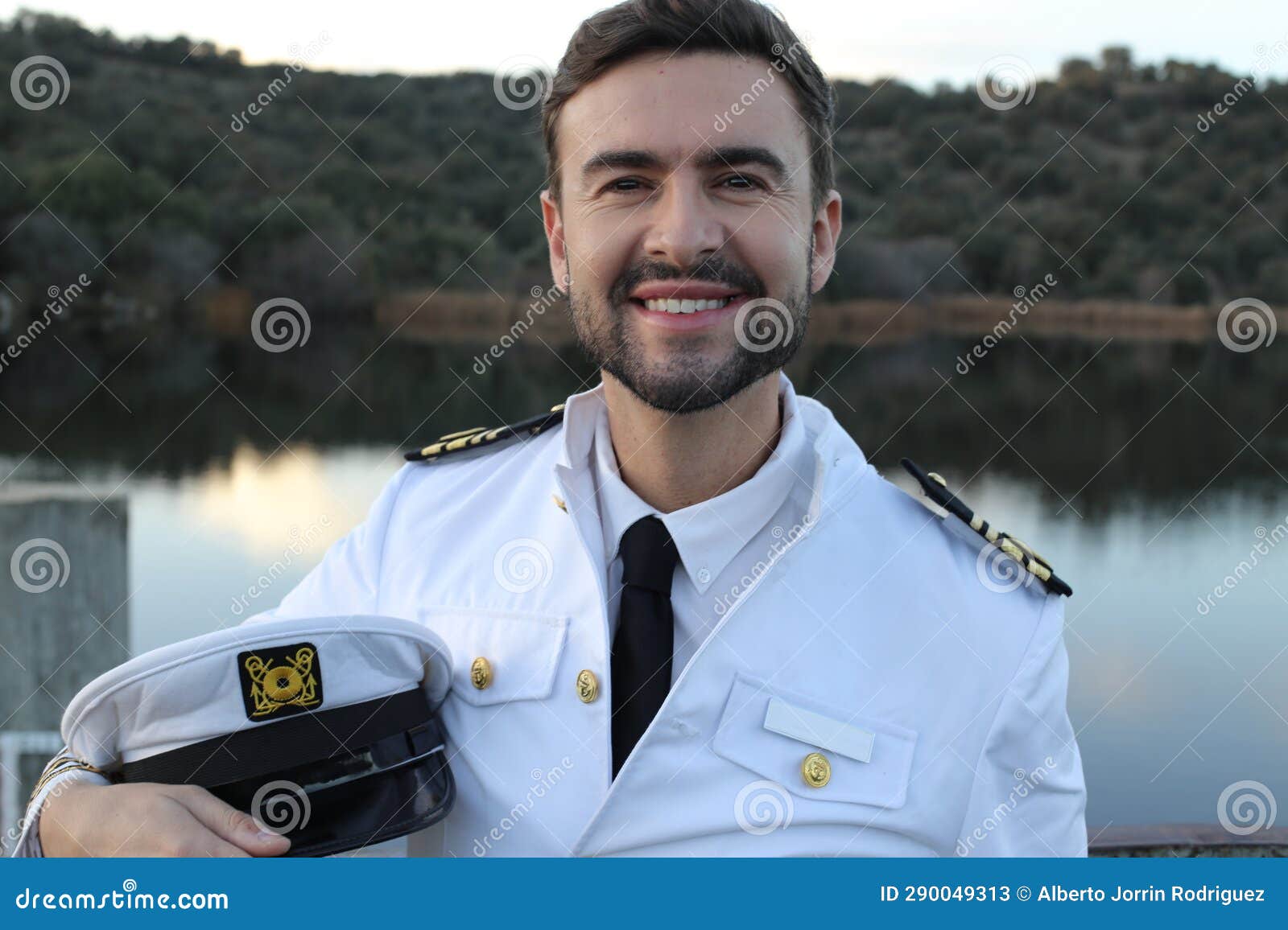 Pilot Wearing a White Uniform Stock Image - Image of captain, british ...