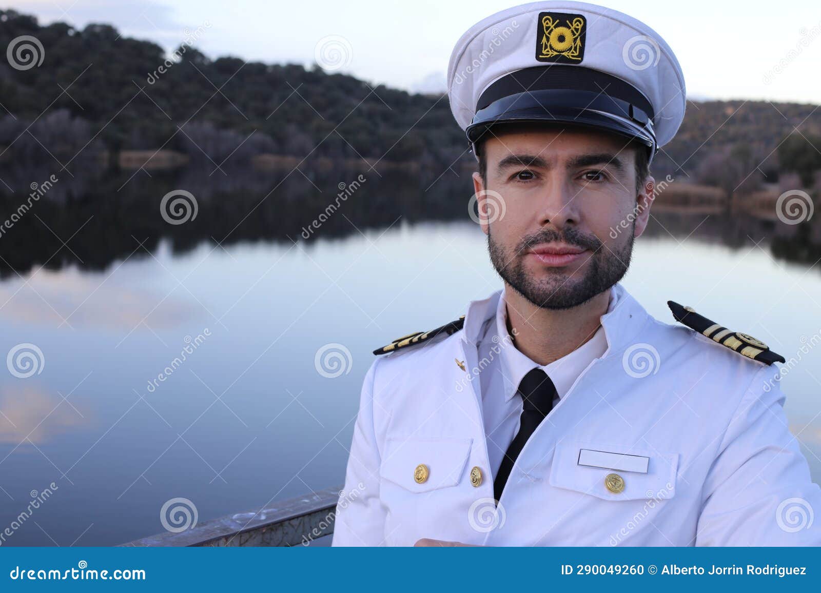 Pilot Wearing a White Uniform Stock Photo - Image of occupation ...