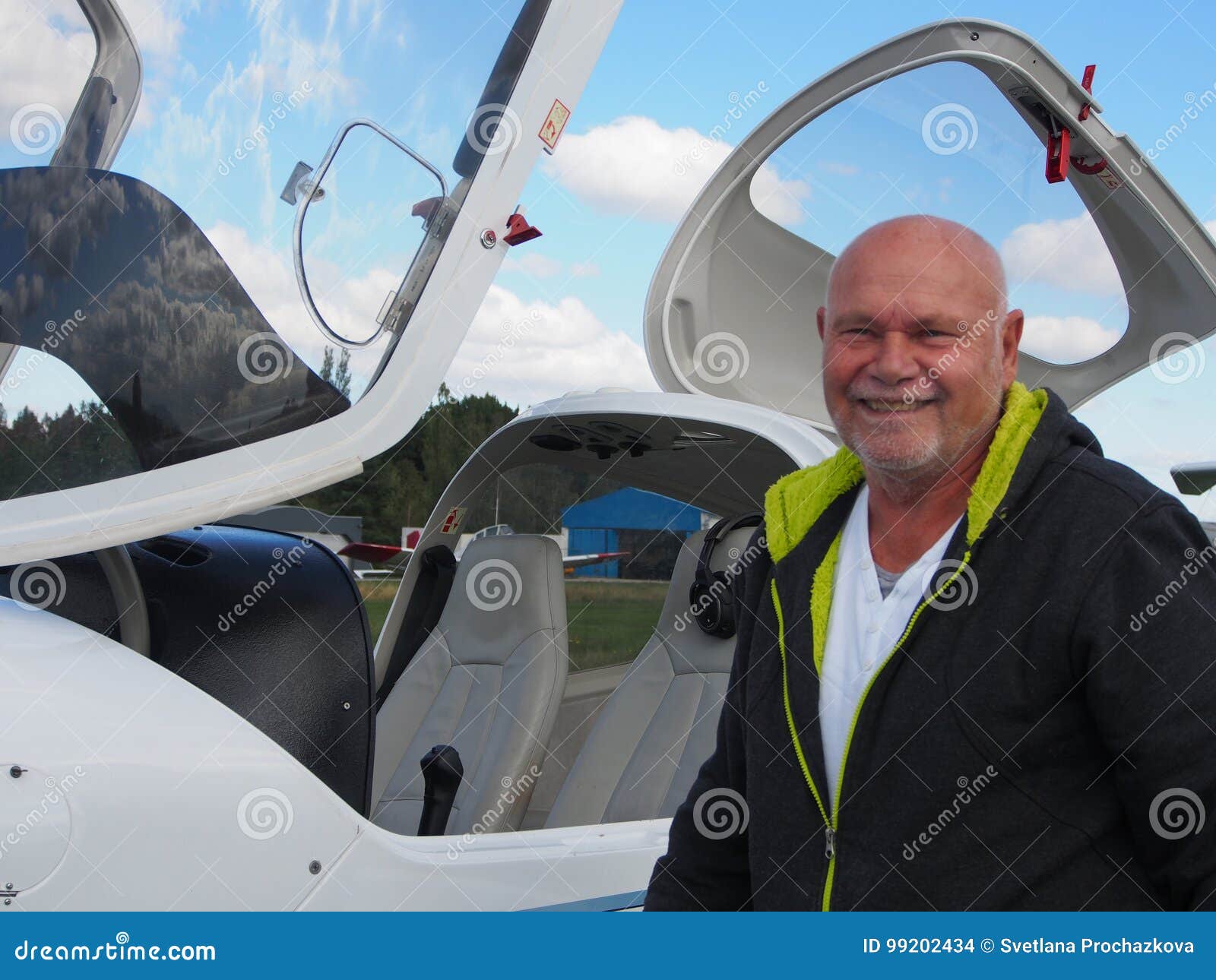 Pilot and His Little White Plane Editorial Stock Image - Image of sport ...