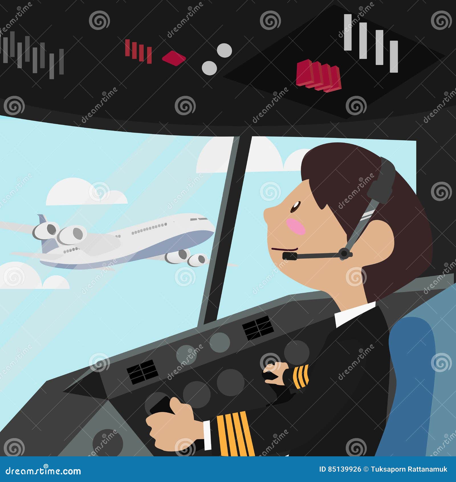 Pilota illustrazione vettoriale. Illustrazione di capitano - 85139926